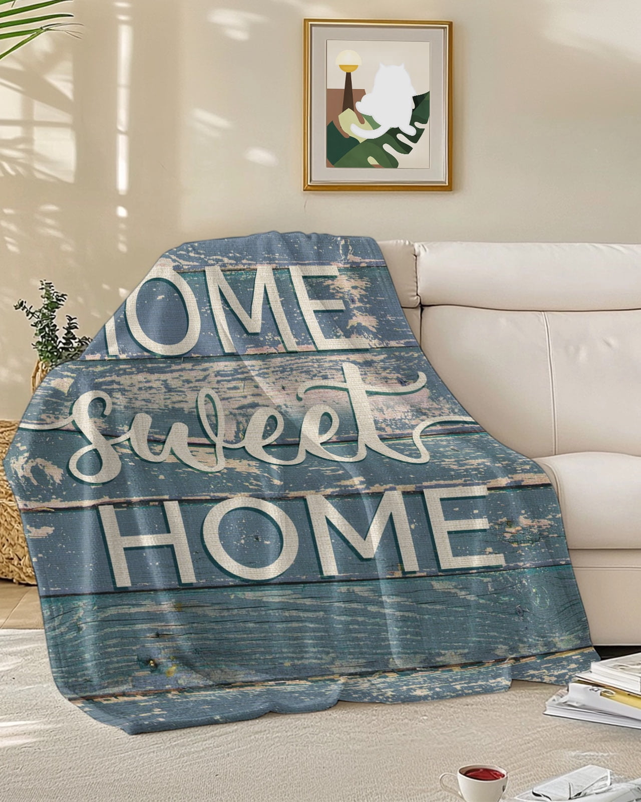 Throw Blanket Fleece Throw Blanket 50x60in, Rustic Wood Grain Sweet ...