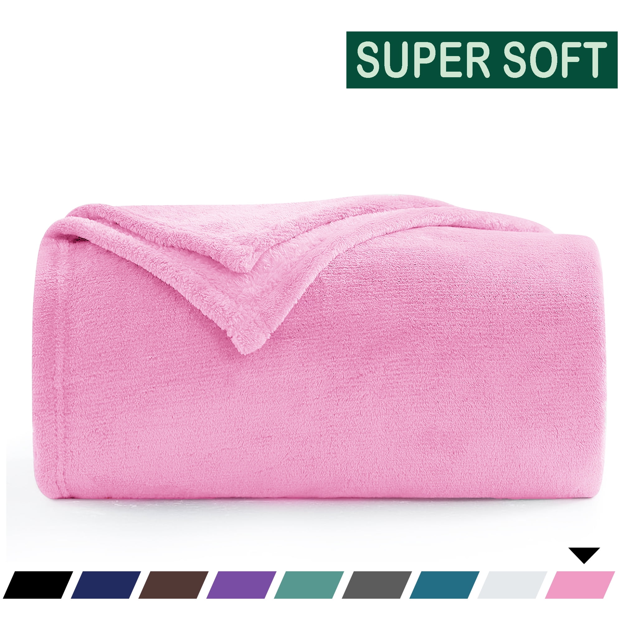 Throw Blanket, Fuzzy & Plush Warm Fleece Blanket, King Size Pink ...