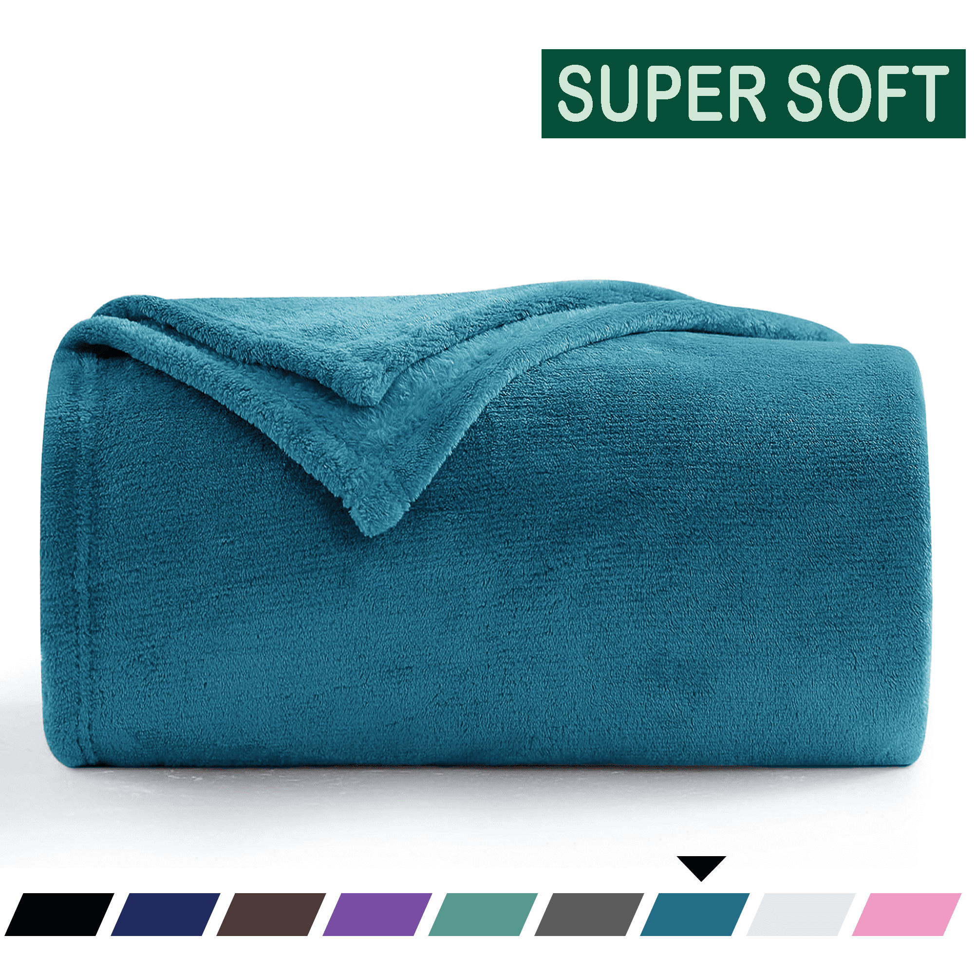 Throw Blanket, Fuzzy & Plush Warm Fleece Blanket, Queen Size Lake Blue ...