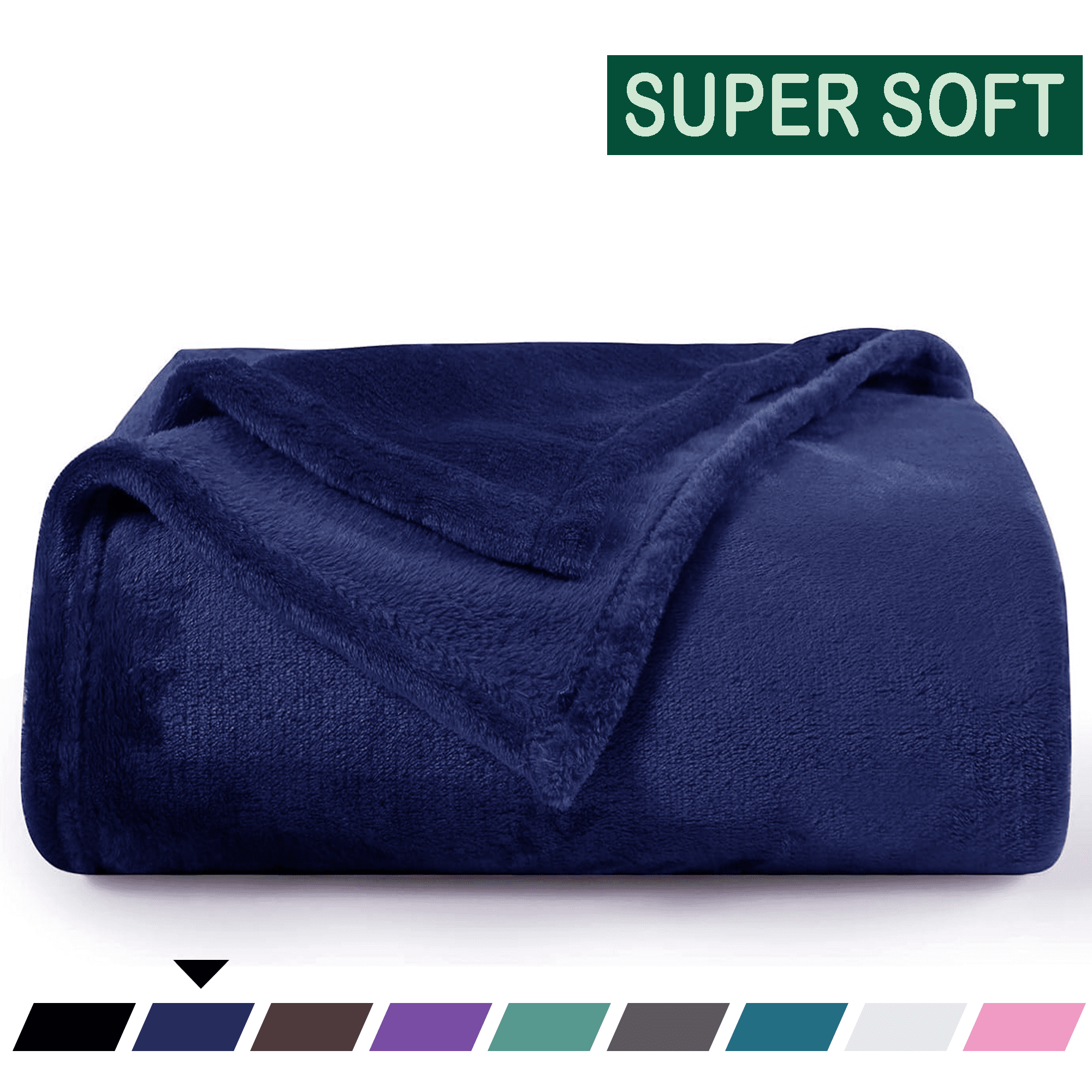 Throw Blanket, Fuzzy & Plush Warm Fleece Blanket, Twin Size Navy ...