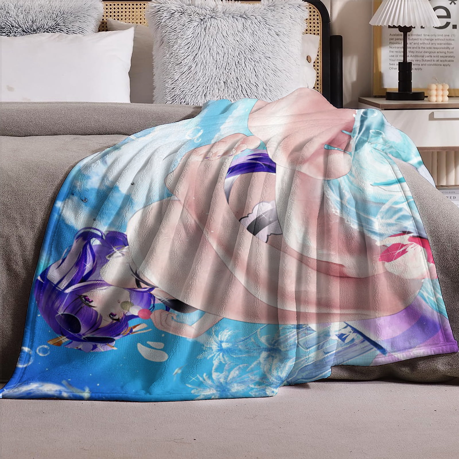 Throw Blanket Genshin Impact Blanket Anime Soft Plush Flannel for ...