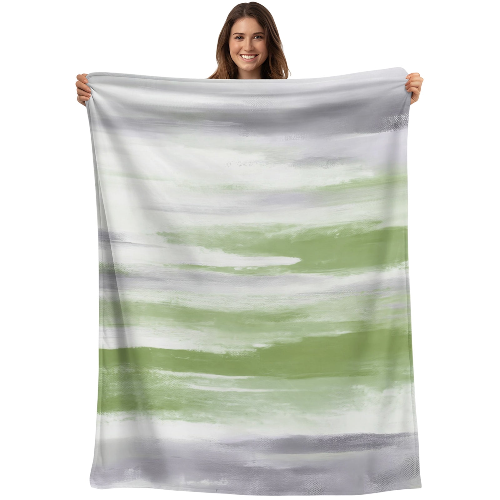 Throw Blanket Sage Green Grey Paint Blankets and Throws, Abstract Art ...
