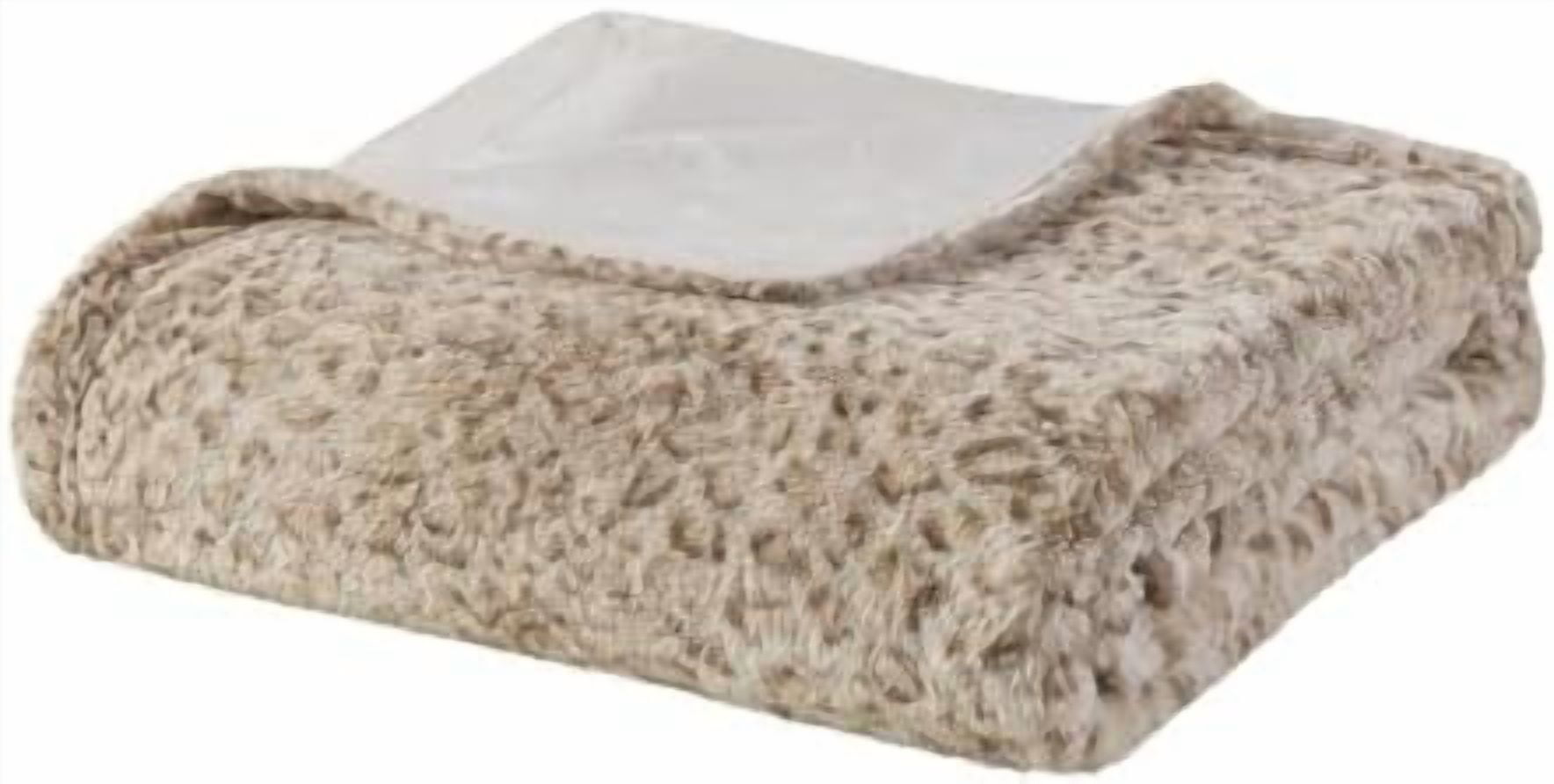 Throw Blanket, Soft Faux Fur Blanket Plush Reversible Throw Home Decor ...