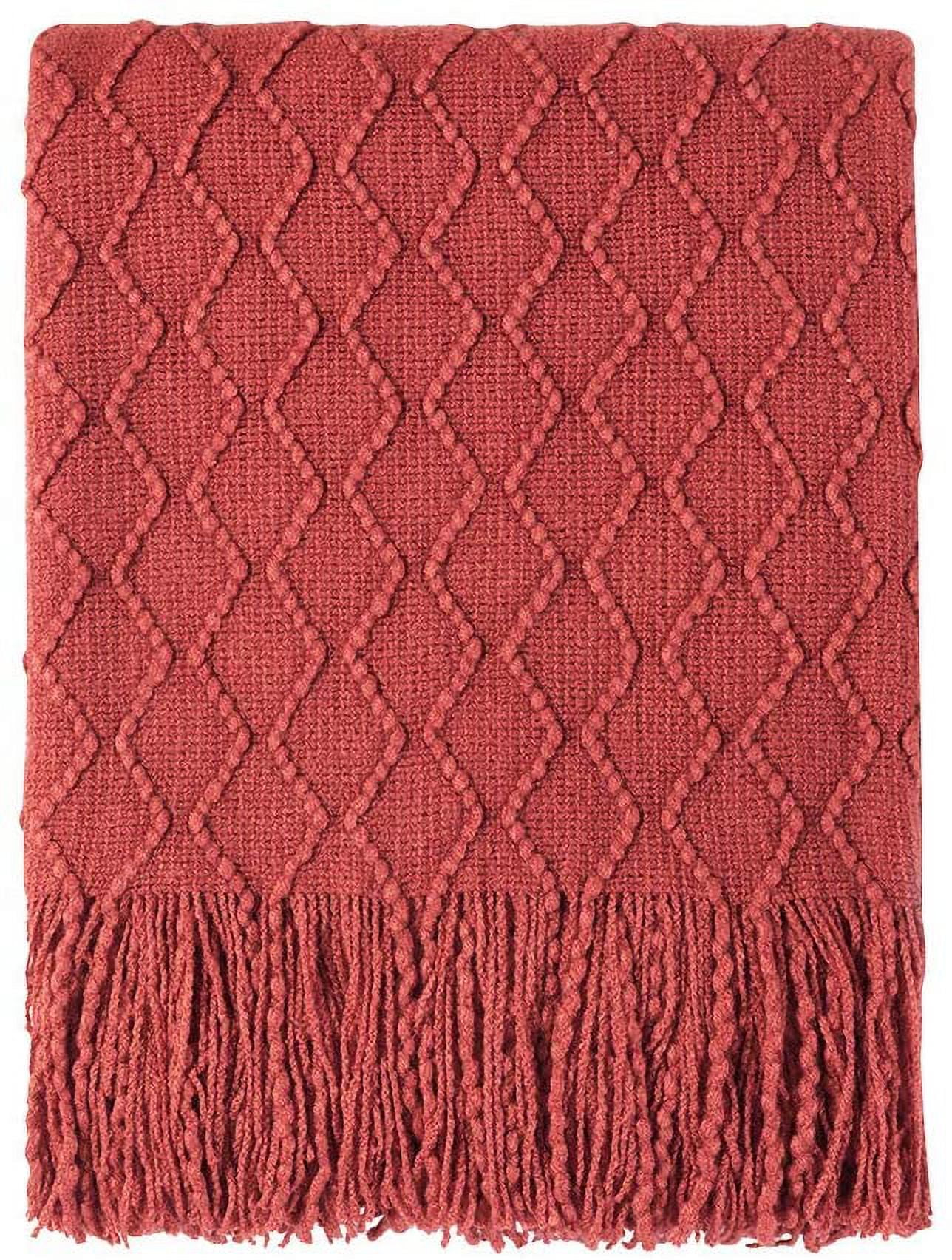 Throw Blanket Textured Solid Soft Sofa Throw Couch Cover Knitted ...