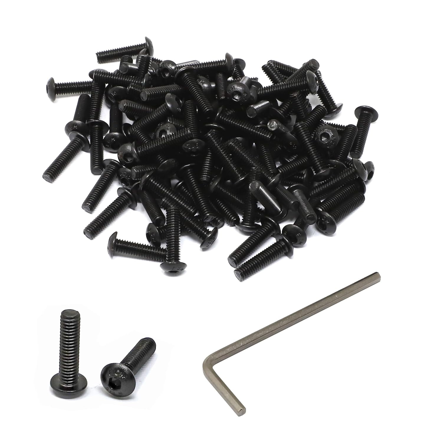 100 Pcs M4 x 16mm Thread Pitch 0.7 mm Alloy Steel 12.9 Grade Hex Socket ...