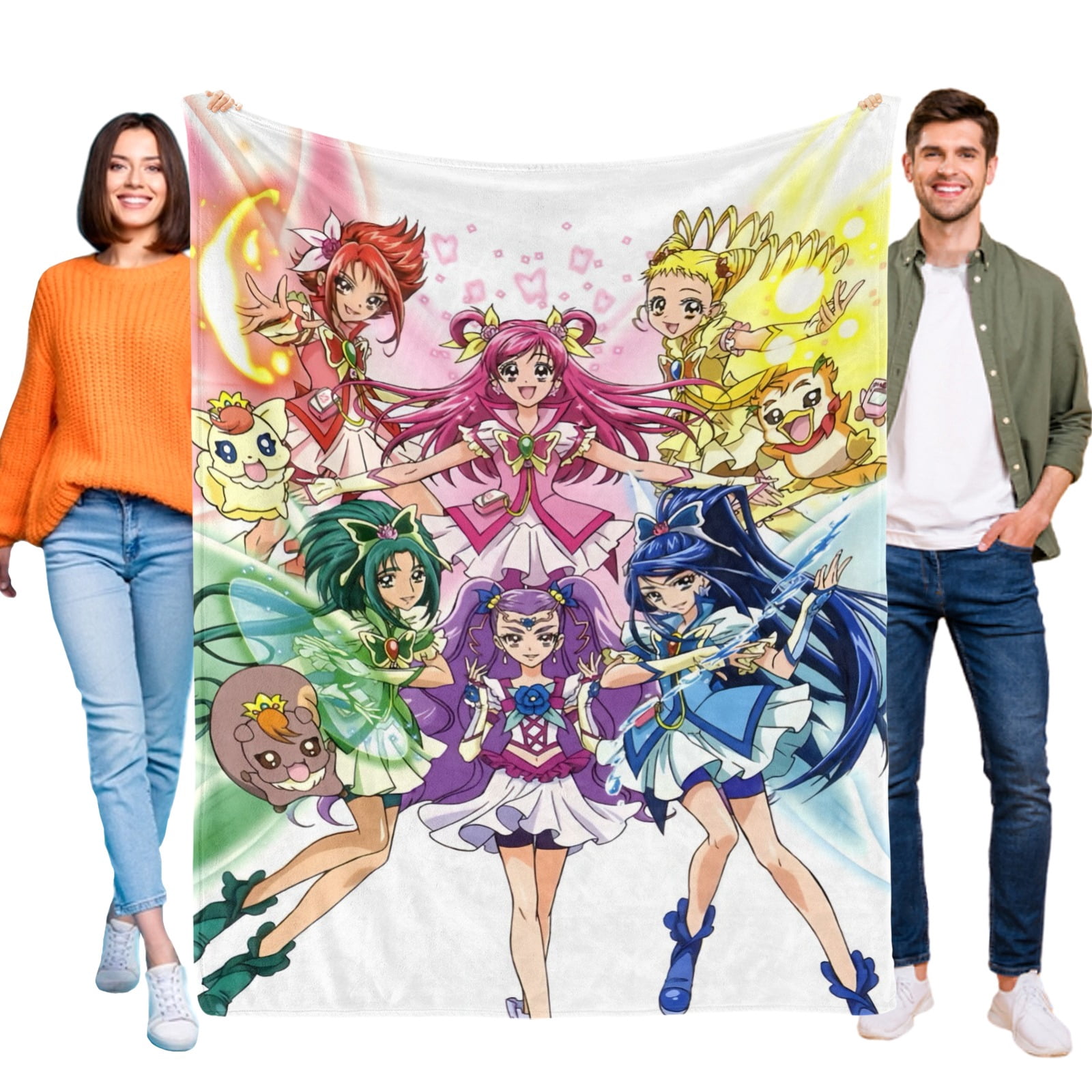 Throw Blanket for Pretty Cure Bed Couch Soft Warm Flannel Blanket for ...