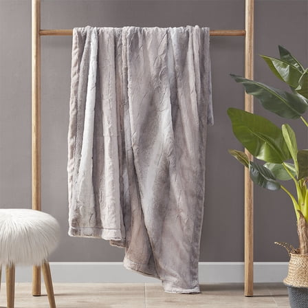 Frye Luxe Faux Fur Throw Blanket (60 in X 70 in) Cream - Walmart.com