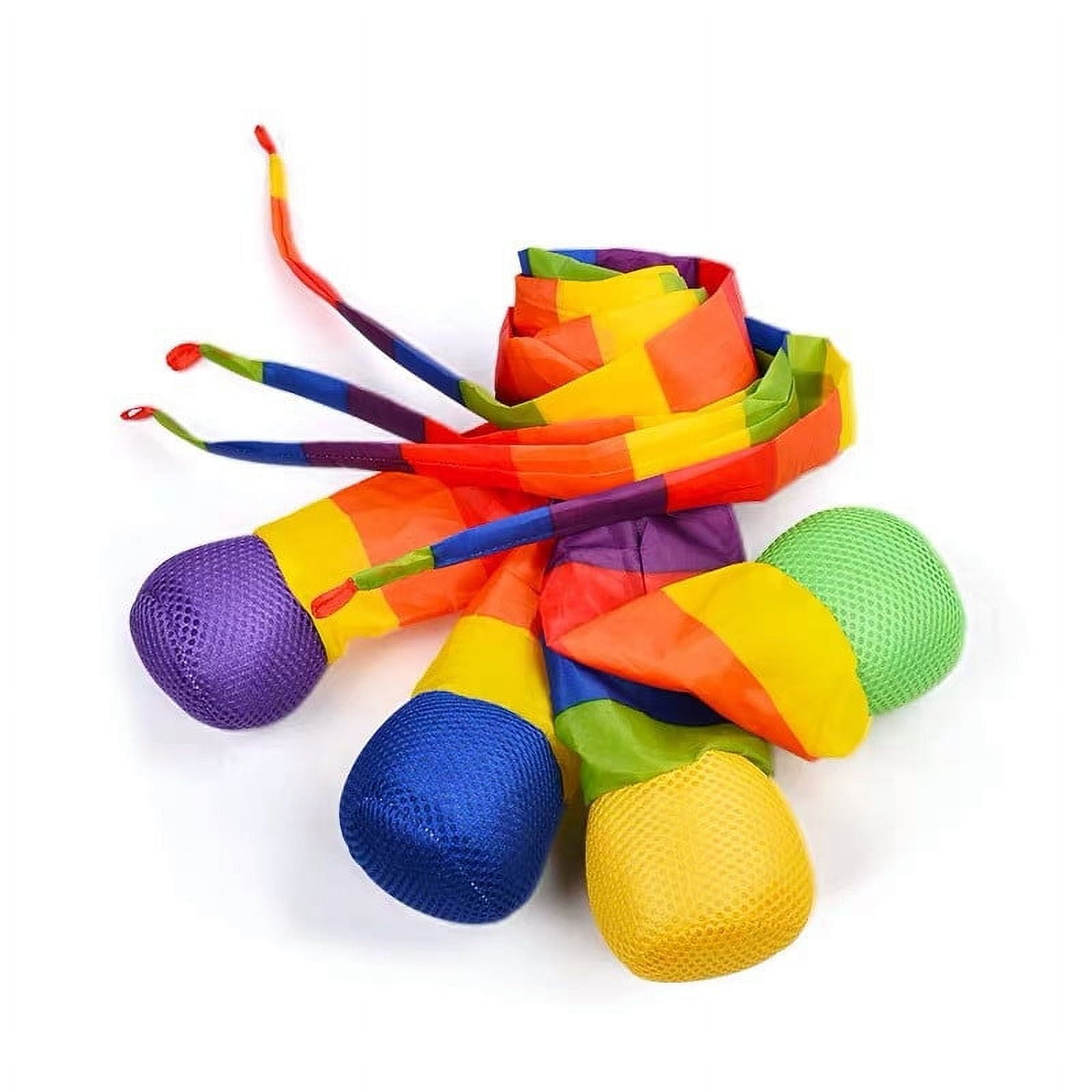 Throw and Catch Ball,Foam Balls with Rainbow Tail To Catch, Soft ...