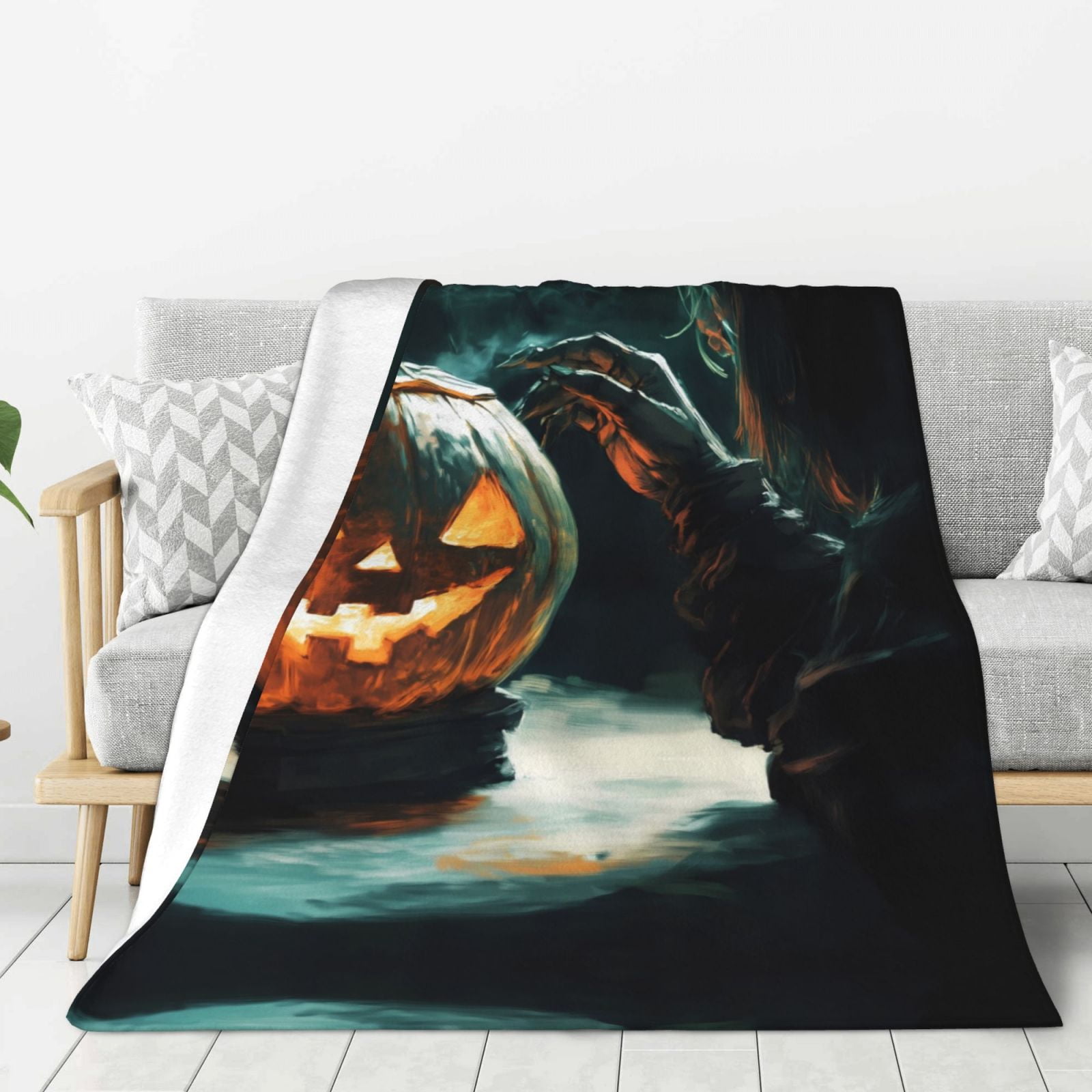 Throw Halloween Blanket for Couch Sofa Bed Halloween Witch Mysterious ...