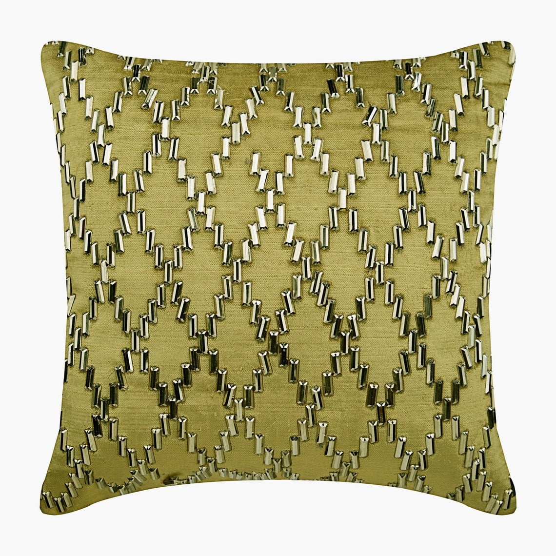 Throw Pillow Cover With Zipper, Rhinestone Jaal - 12x12 Inches Square ...