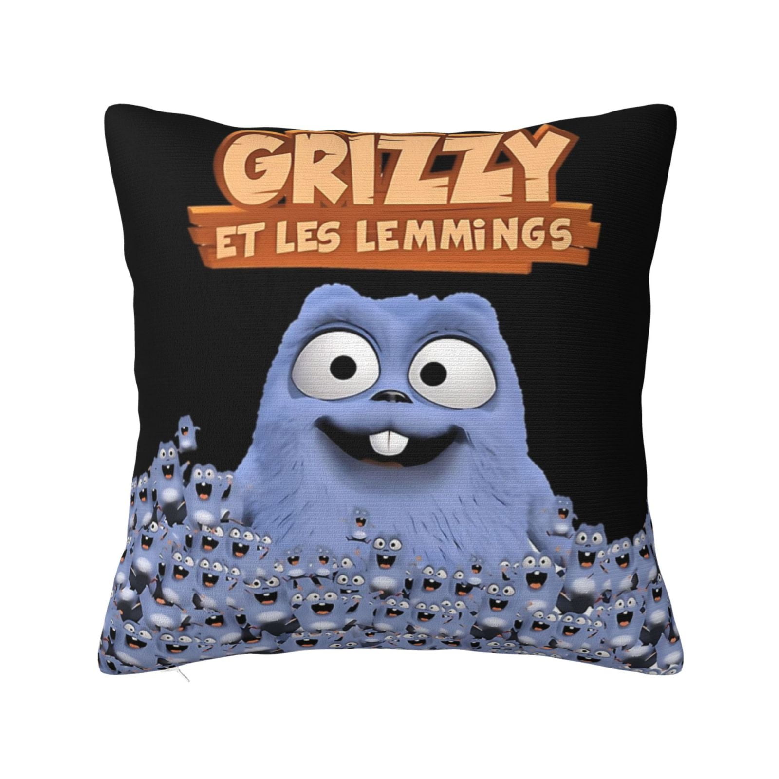Throw Pillow Covers 16"x16" Inch, Grizzy and the Lemmings Decorative ...