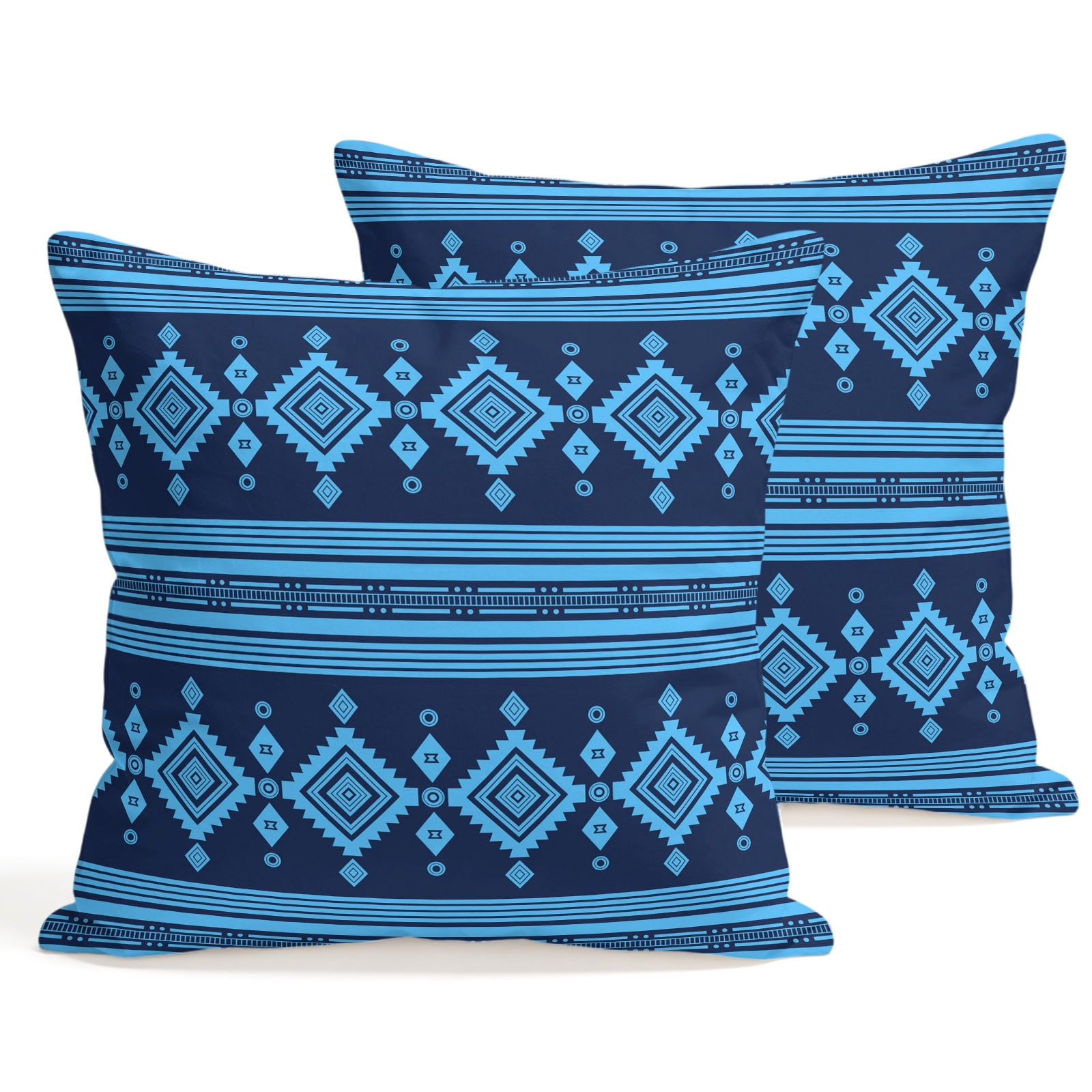 Throw Pillow Covers 18x18 Inch Set of 2 Royal Blue Bohemian Decorative ...