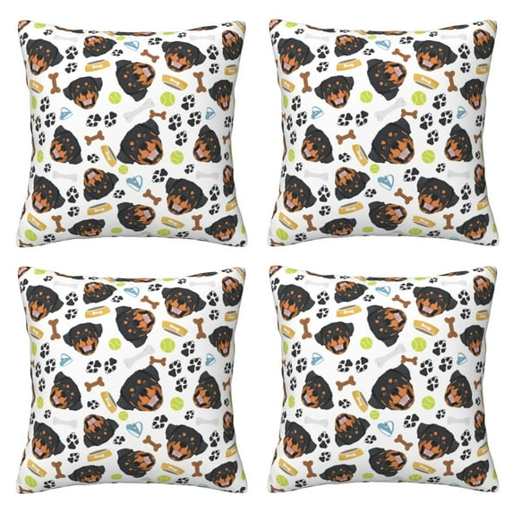 Throw Pillow Covers 18x18 Inch Set of 4 (No Pillow) - Cool Rottweiler ...