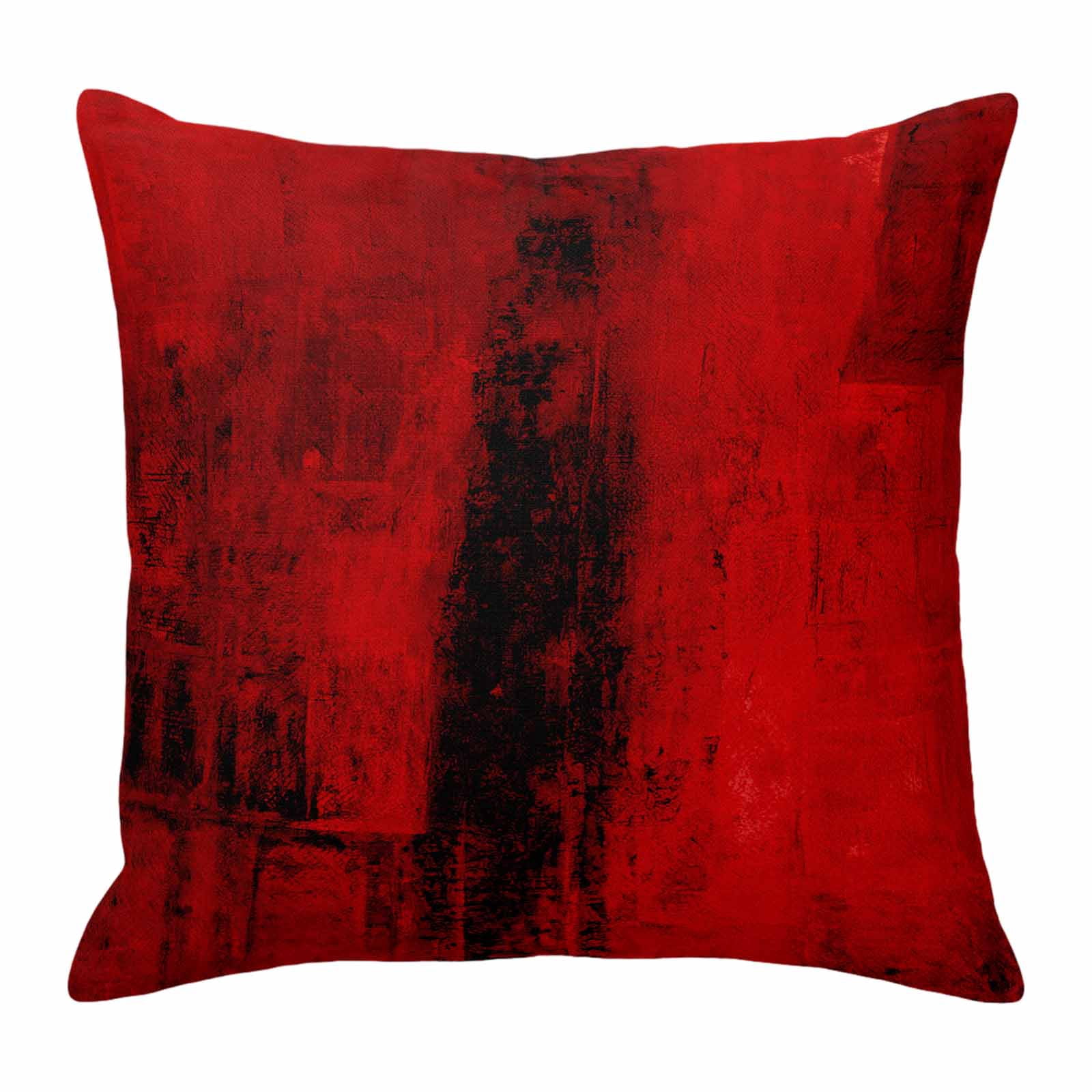 Throw Pillow Covers 20 x 20 Inch, Red Cotton Linen Pillows Cases, Retro ...