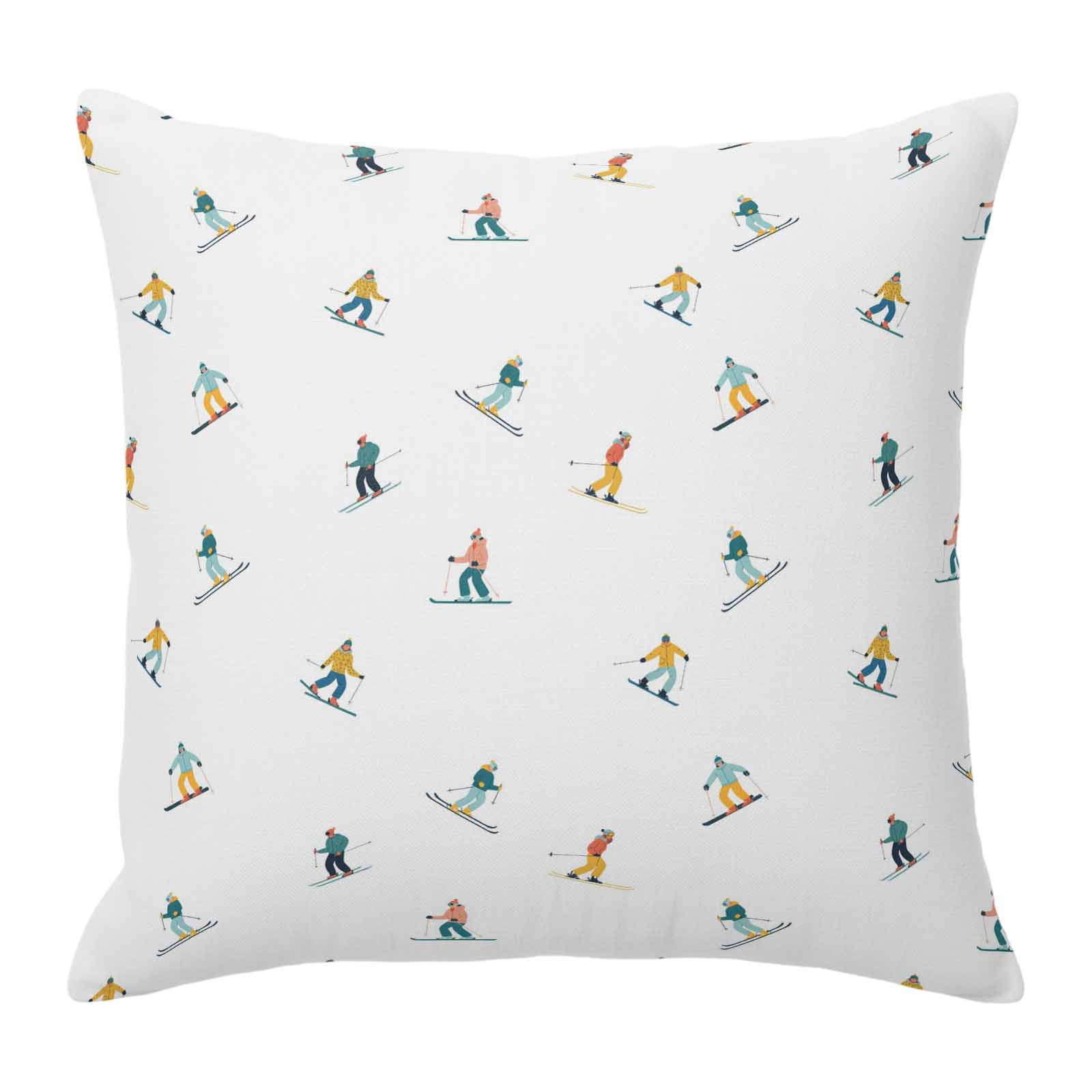 Throw Pillow Covers 20 x 20 Inch, Skiing Cotton Linen Pillows Cases ...