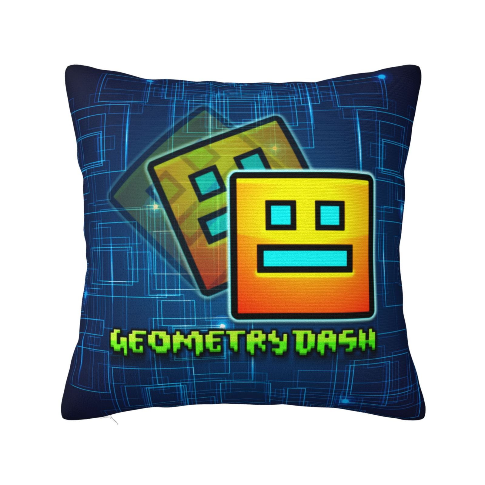 Throw Pillow Covers 20"x20" Inch, Geometry Dash Decorative Pillow Case ...