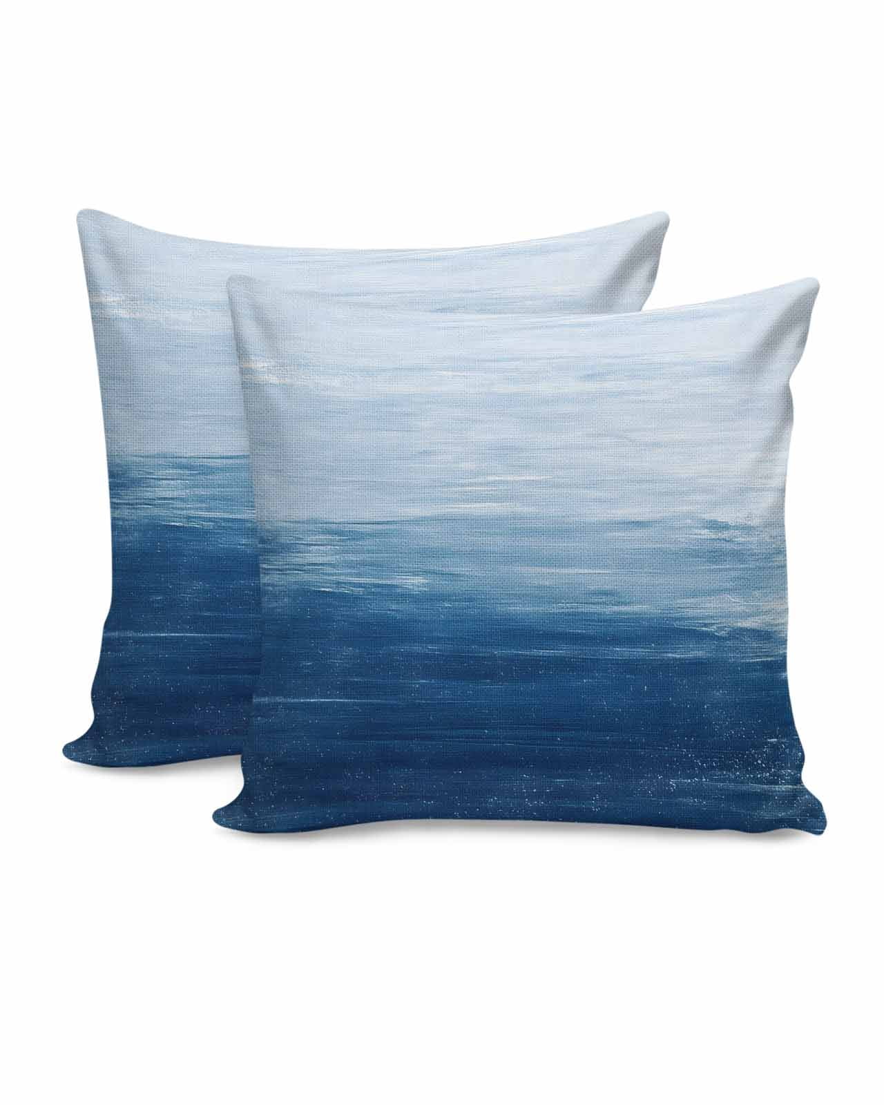 Throw Pillow Covers 20x20 Set of 2 Haze Blue White Brush Stroke ...