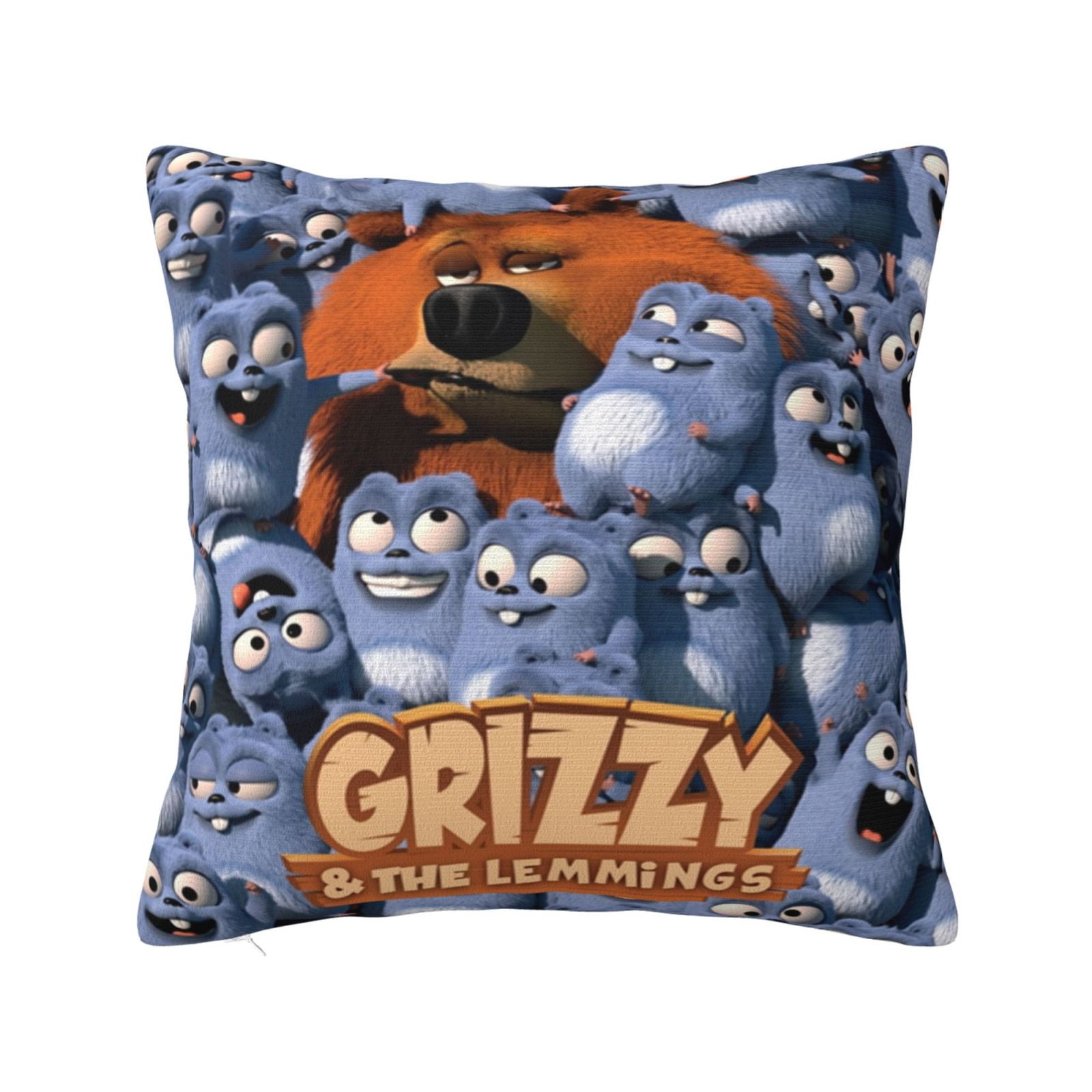 Throw Pillow Covers 24"x24" Inch, Grizzy and the Lemmings Decorative ...