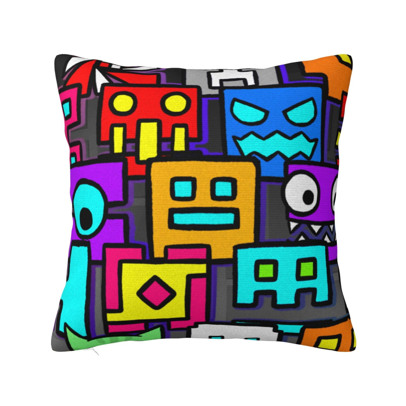 Throw Pillow Covers 26"x26" Inch, Geometry Dash Decorative Pillow Case ...