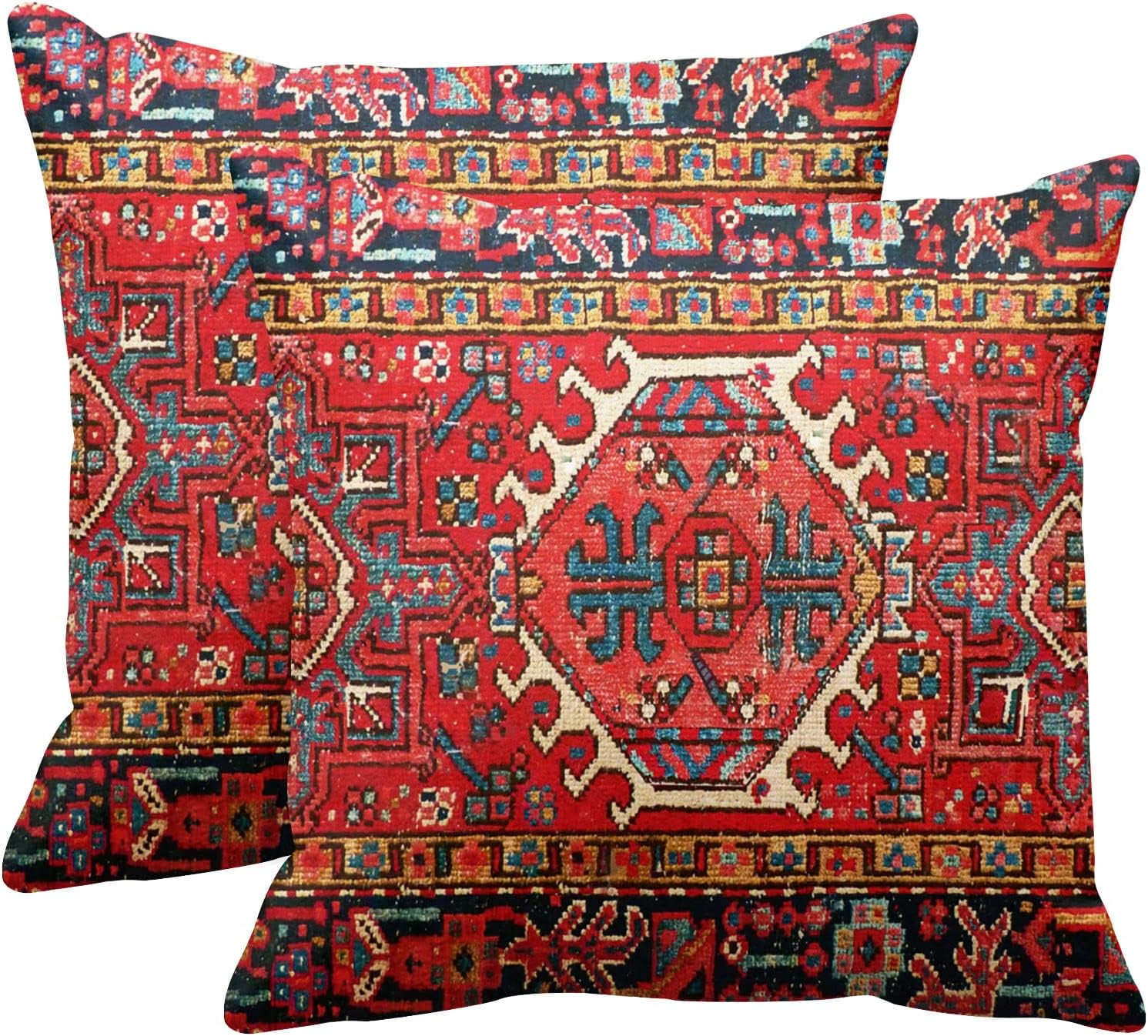 Throw Pillow Covers, Aztec Kilim Home Art Decor, 18 x 18 Inches Set of ...