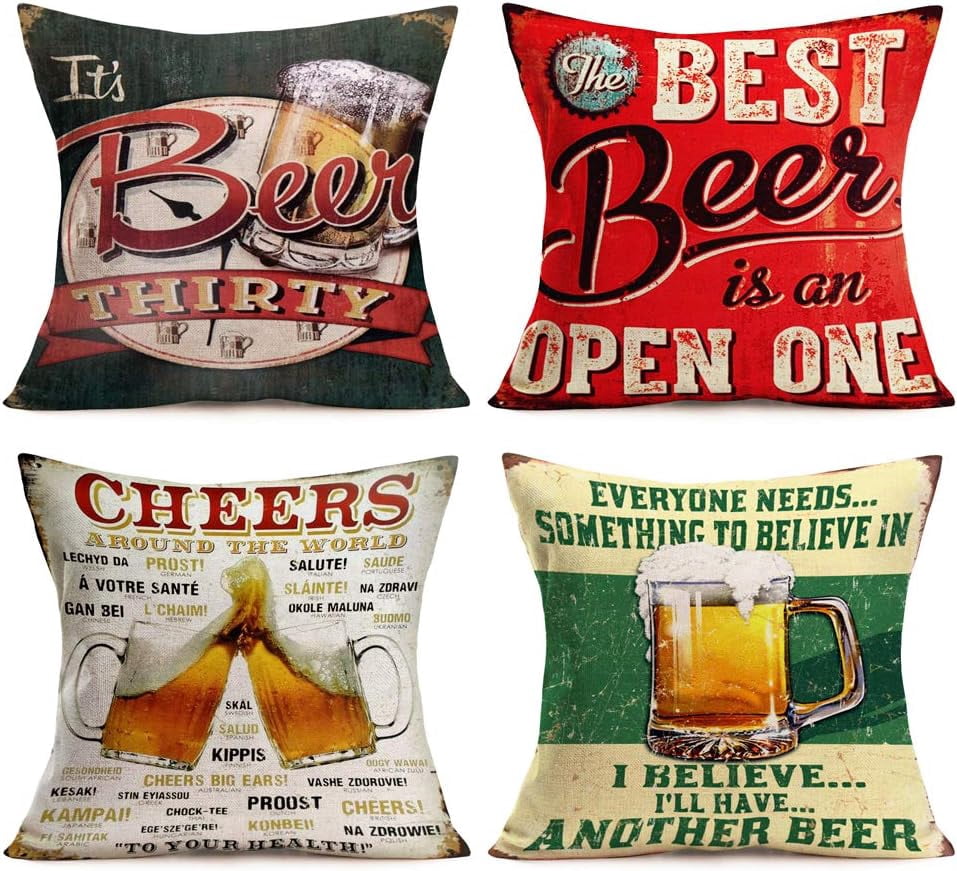 Throw Pillow Covers Beer Classical Quote Lettering Series Throw Pillows ...