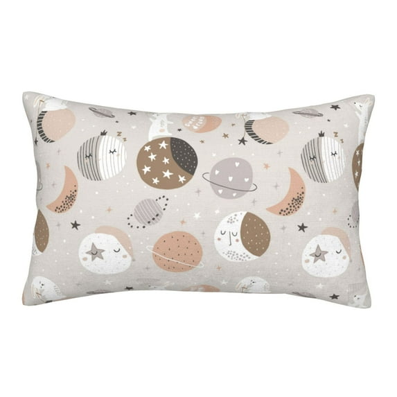 Throw Pillow Covers - Bohemian Cute Rabbit Planet Moon 16x24 Pillow ...