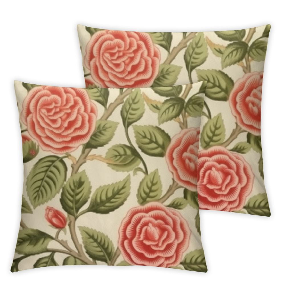 Throw Pillow Covers ,Brown Cozy Velvet Farmhouse with Birds and Floral ...