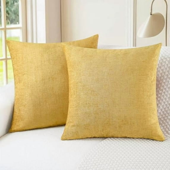 Throw Pillow Covers Decorative 22 X 22 Inches Pack of 2 Cozy Chenille ...
