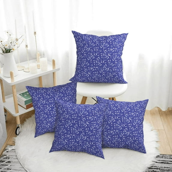 Throw Pillow Covers Set of 4 - Blue Glitter lightning E Square ...