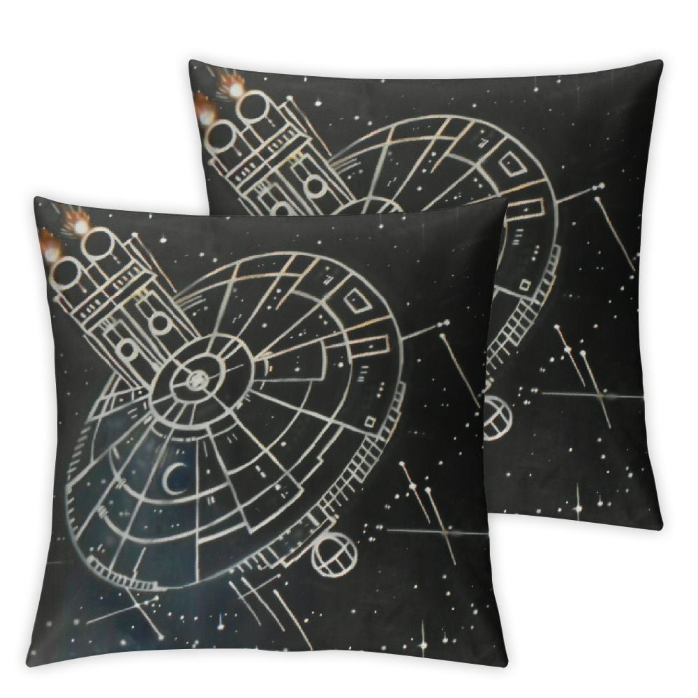 Throw Pillow Covers Space Star War Ship Technology Future Space Galaxy ...