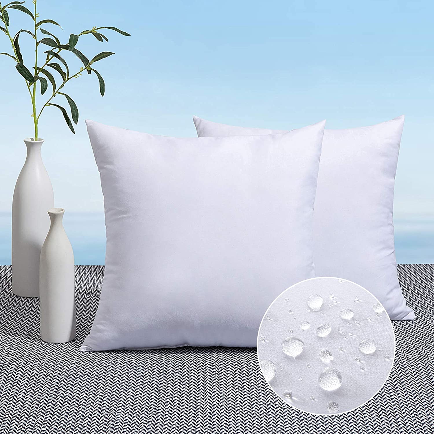 Throw Pillow Insert - Pack of 2 White, Down Alternative Pillow Inserts ...