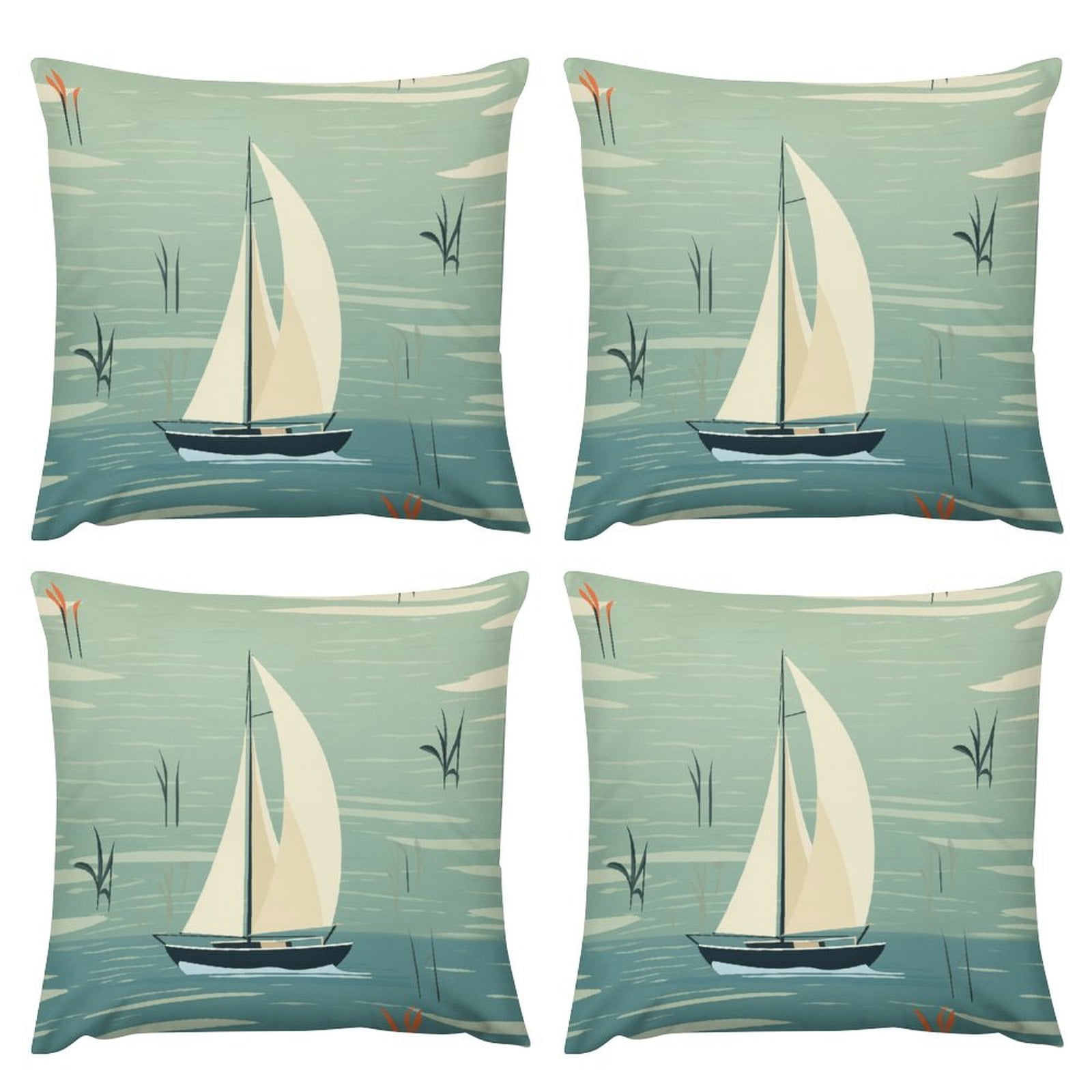Throw Pillow Retro Sail 20 "x20 " (4 Pieces Set) Pillow Cases Home Car ...