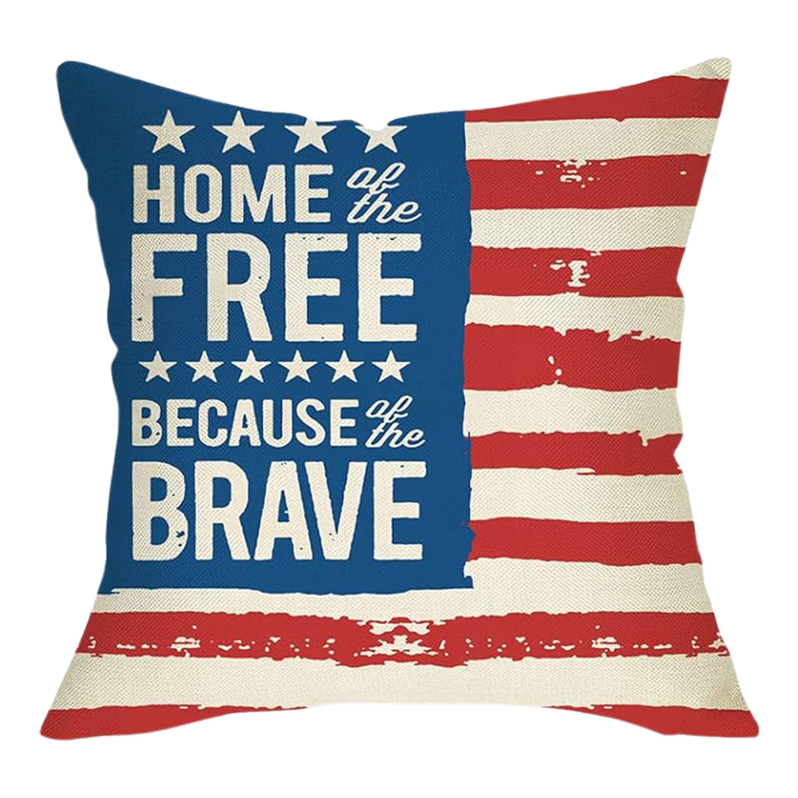 Throw Pillowcovers Patriotic Independence Day Square Linen Pillow 18X18 ...