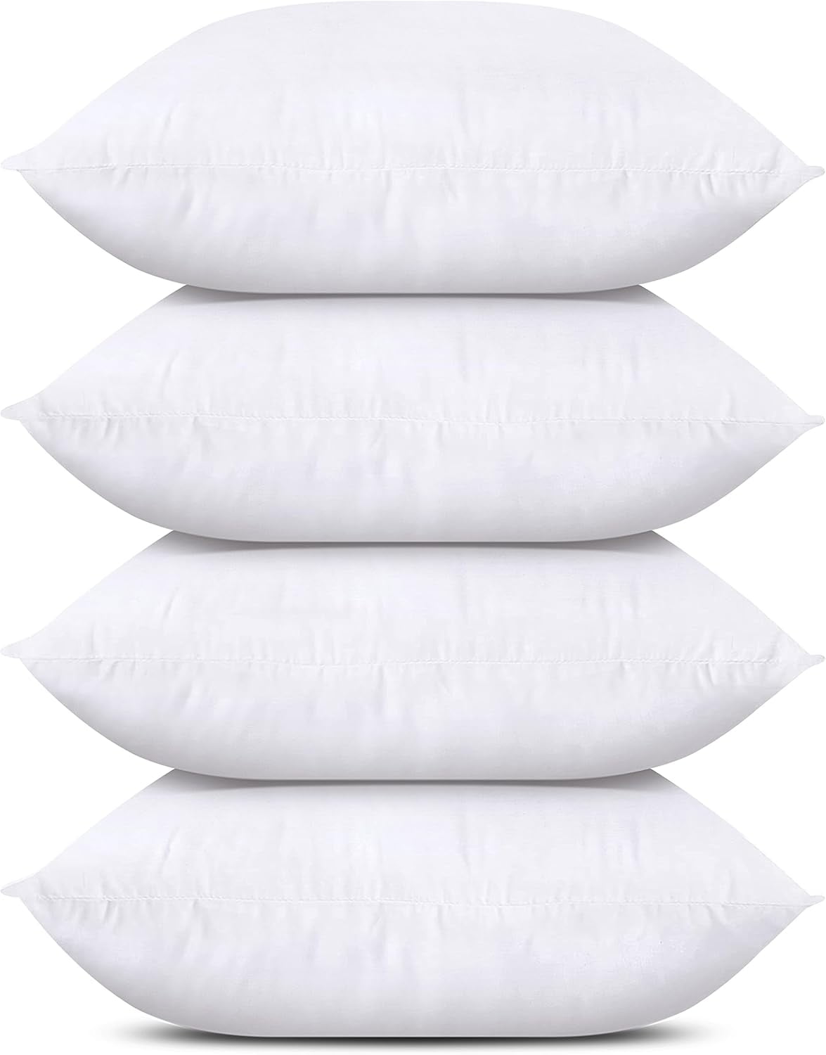 Throw Pillows (Set of 4, White), 17 x 17 Inches Pillows for Sofa, Bed ...
