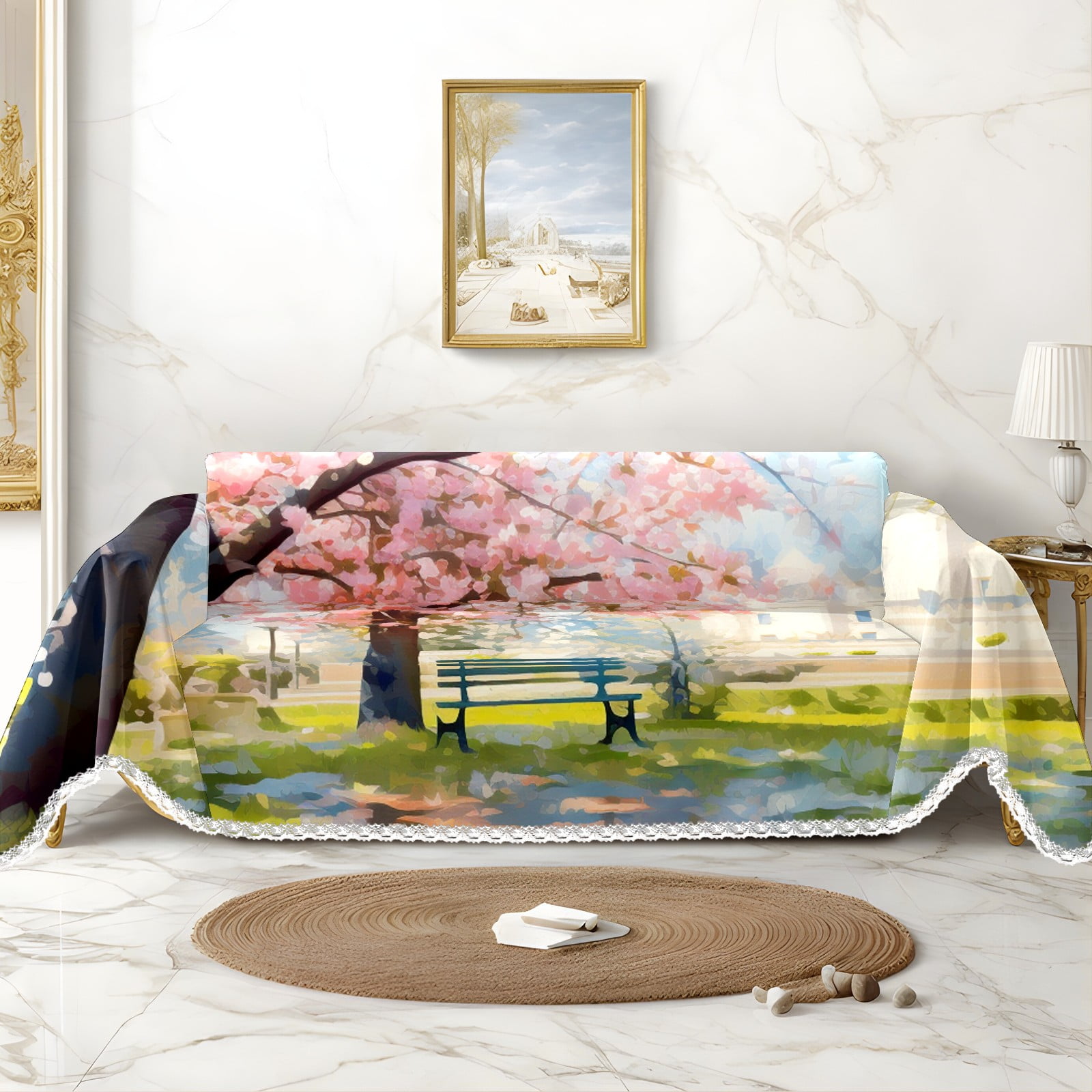 Throw Sofa Cover Soft Washable Decorative Couch Covers for 3 Cushion ...