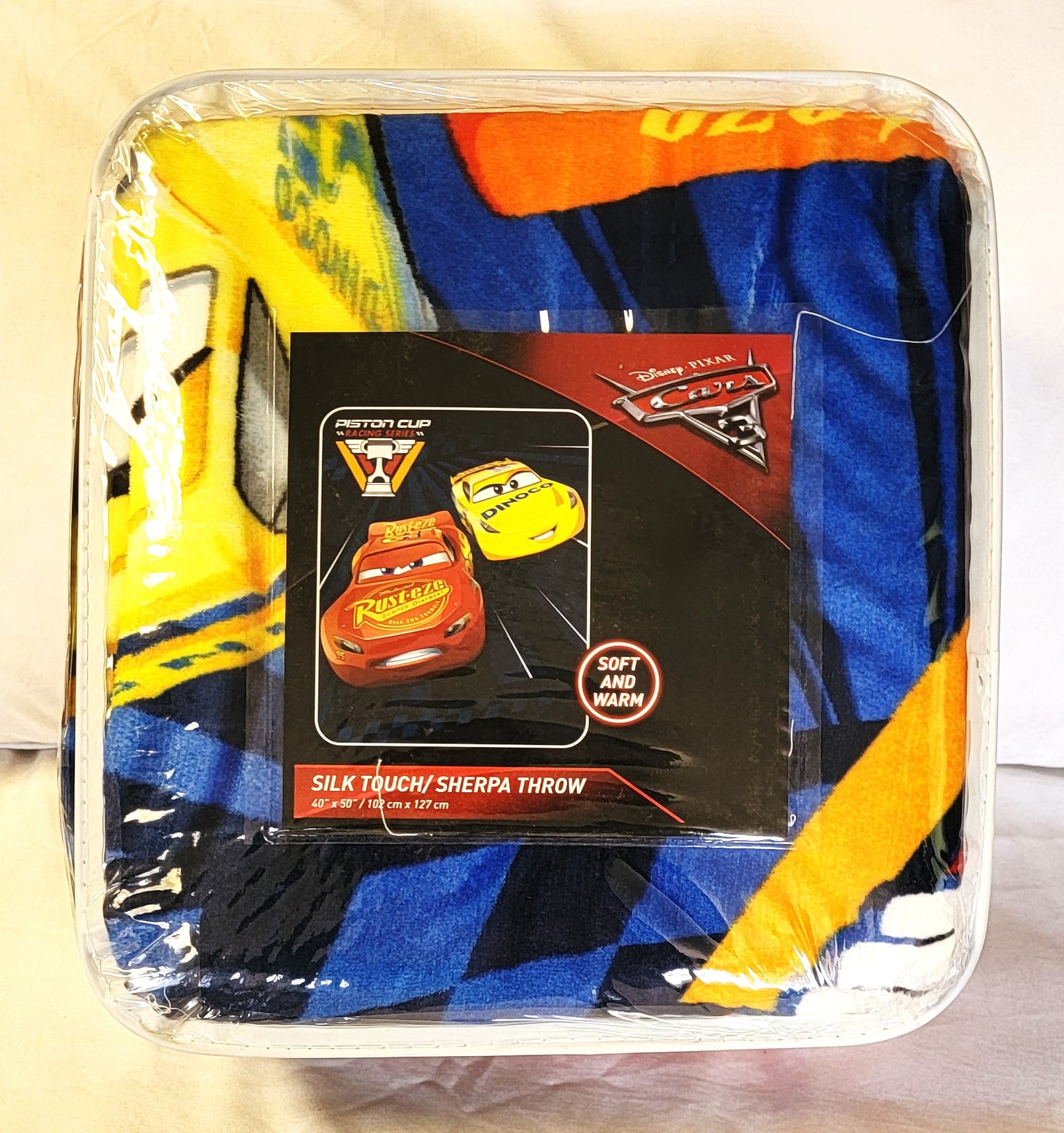Throw blanket Lightning Mcqueen Cars Piston Cup Pixar for kid's toddler ...