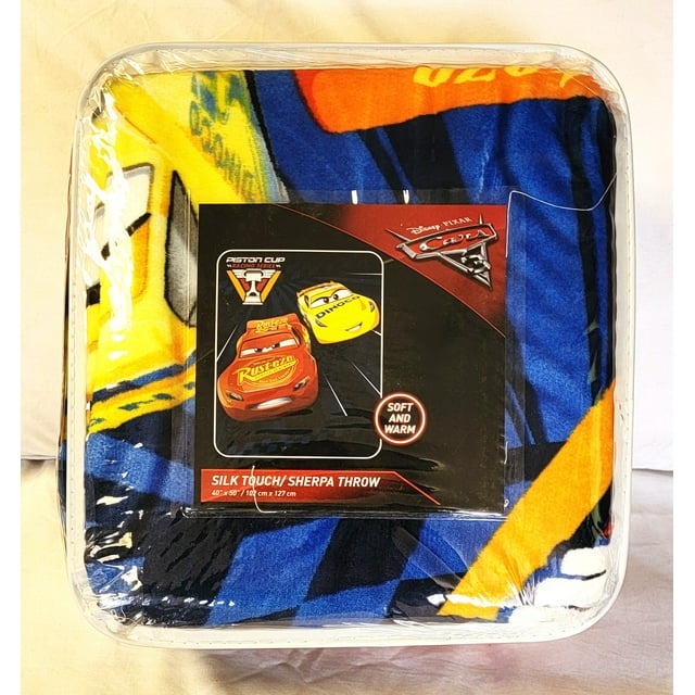 Throw blanket Lightning Mcqueen Cars Piston Cup Pixar for kid's toddler ...