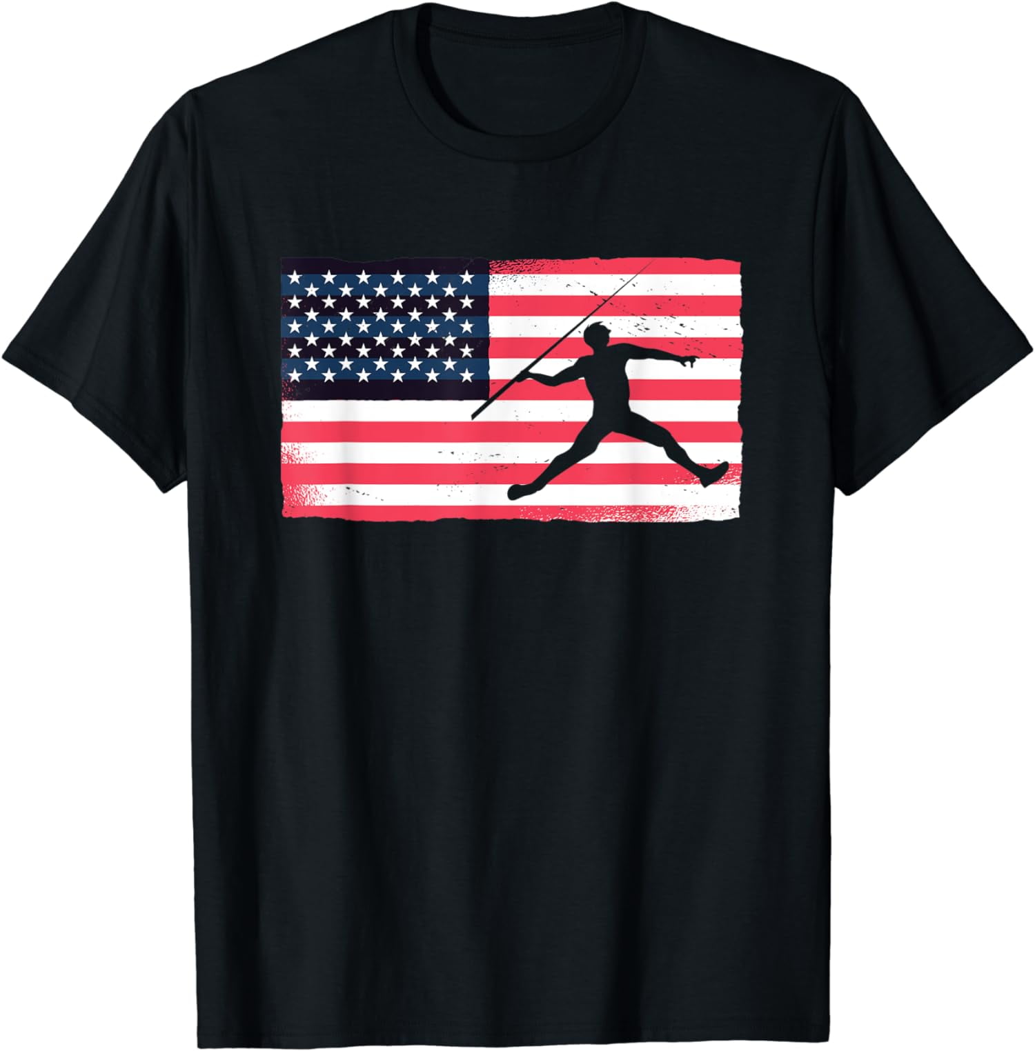 Thrower American Flag Track And Field USA Throwing Javelin T-Shirt ...