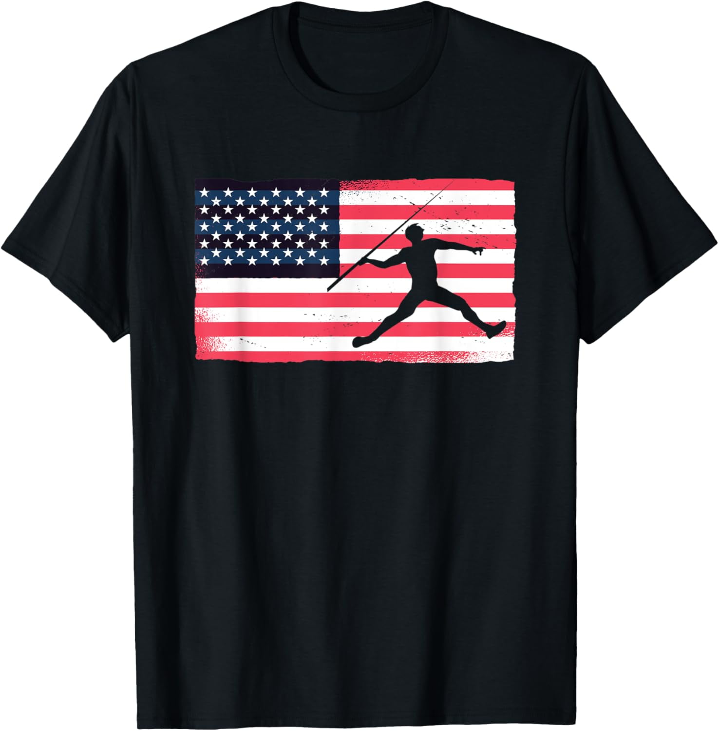 Thrower American Flag Track And Field USA Throwing Javelin T-Shirt ...