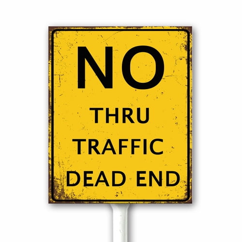 No Thru Traffic Yard Sign With Stake, Dead End Sign, Notice Aluminum ...
