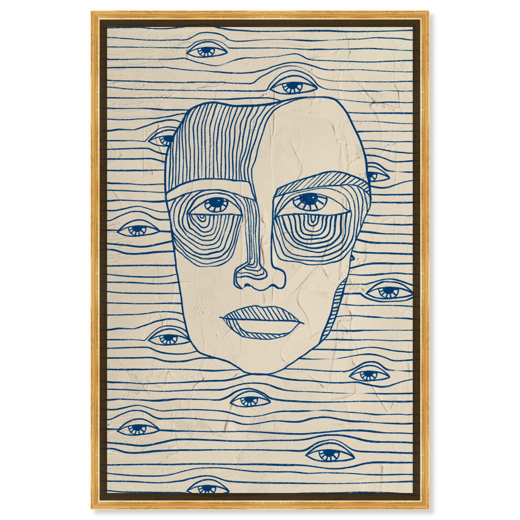 Thru many eyes Canvas Maximalist Art Print by Art Remedy, Gold Frame ...