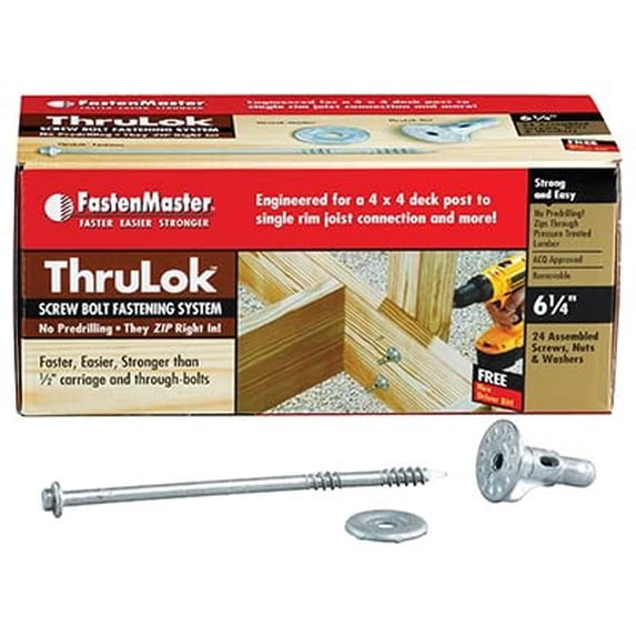 ThruLok No. 14 x 6.25 in. L Hex Hex Head Galvanized Carbon Steel Wood ...