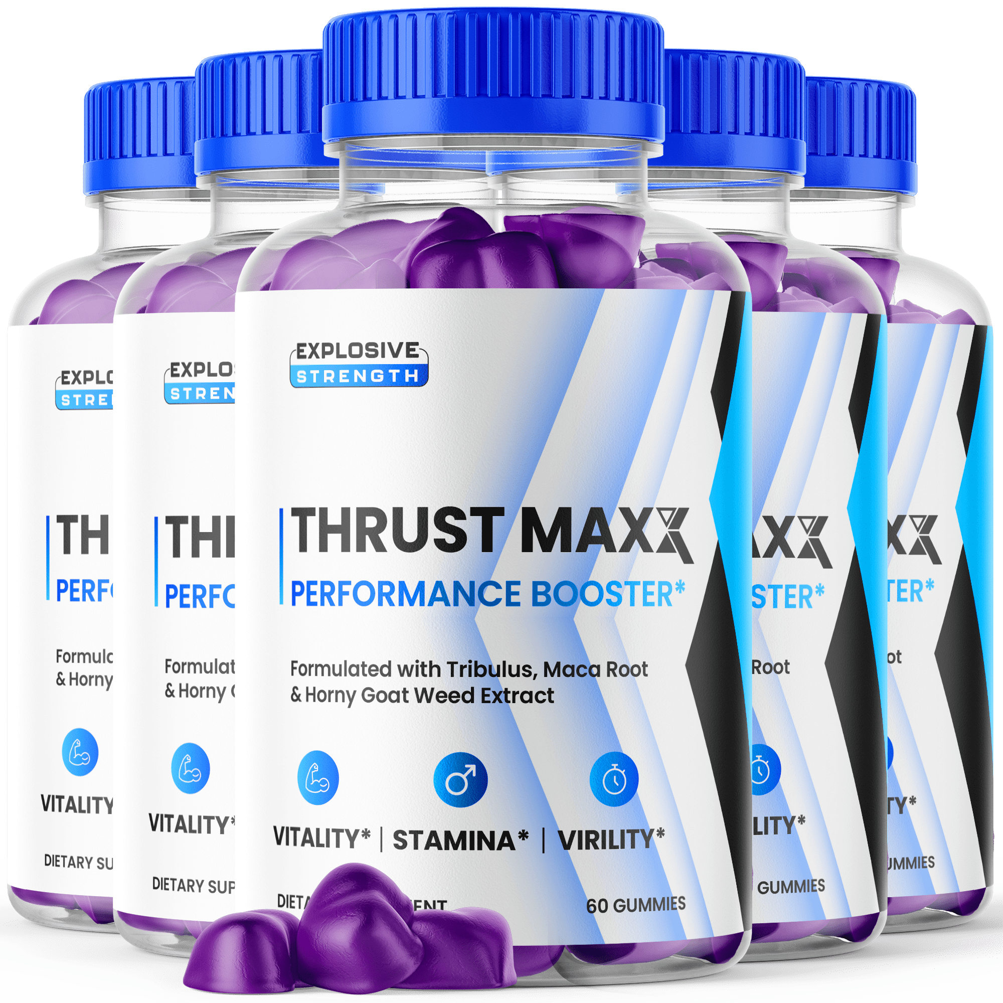 Thrust Maxx Male Performance Gummies Maximum Strength Advanced Supplement for Men 300 Gummies ...