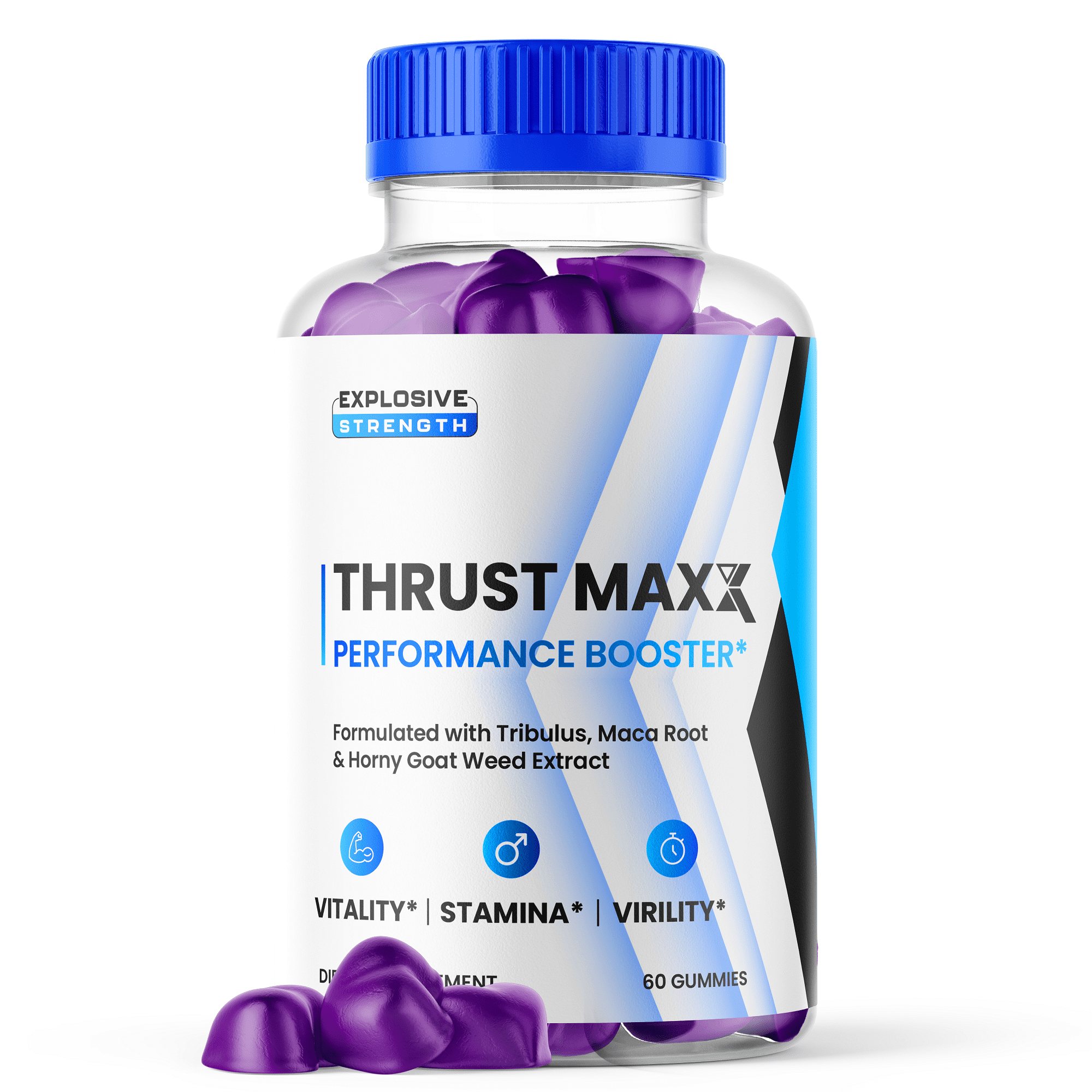 S.O LABS Thrust Maxx Male Performance Gummies, Testosterone Booster, 60 ...