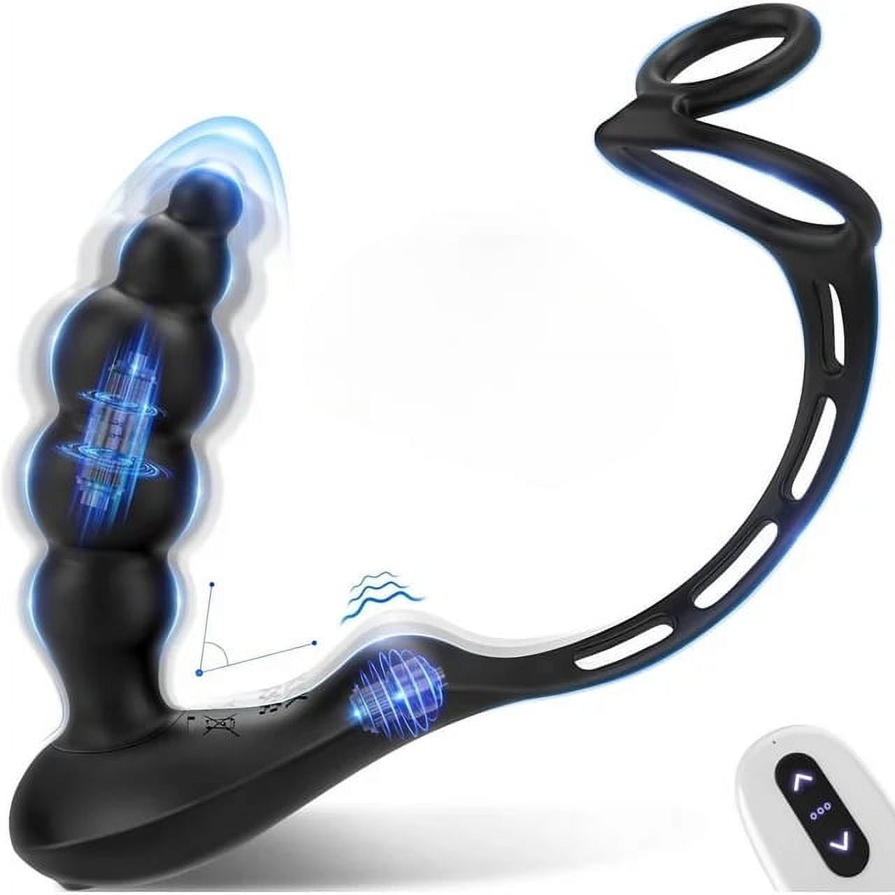 Thrusting Prostate Massager Anal Vibrator with Many Different Vibration Modes, Dual Motors Anal ...