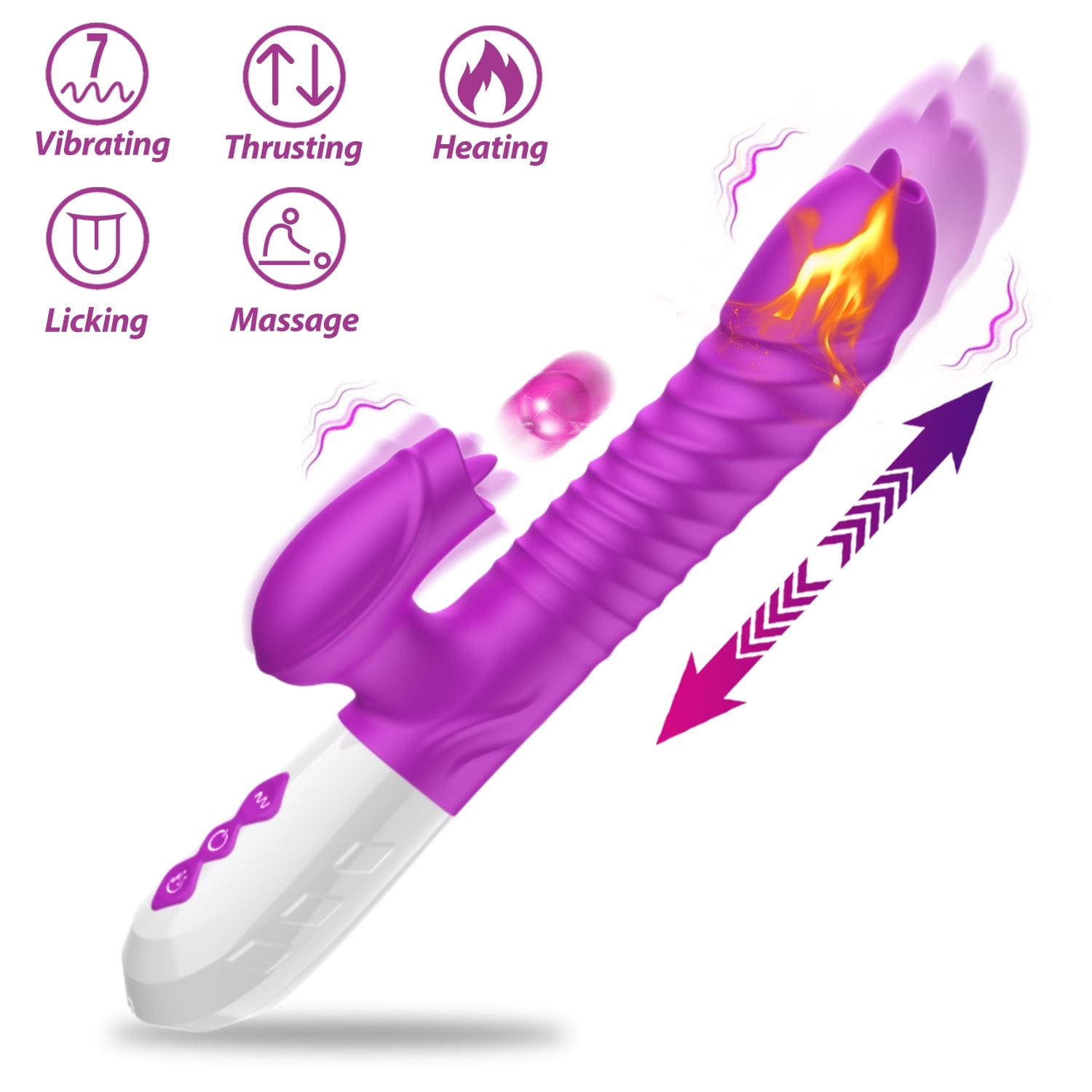 Thrusting Rabbit Vibrator For Women Stimulator Sex Toys With 10 Tongue