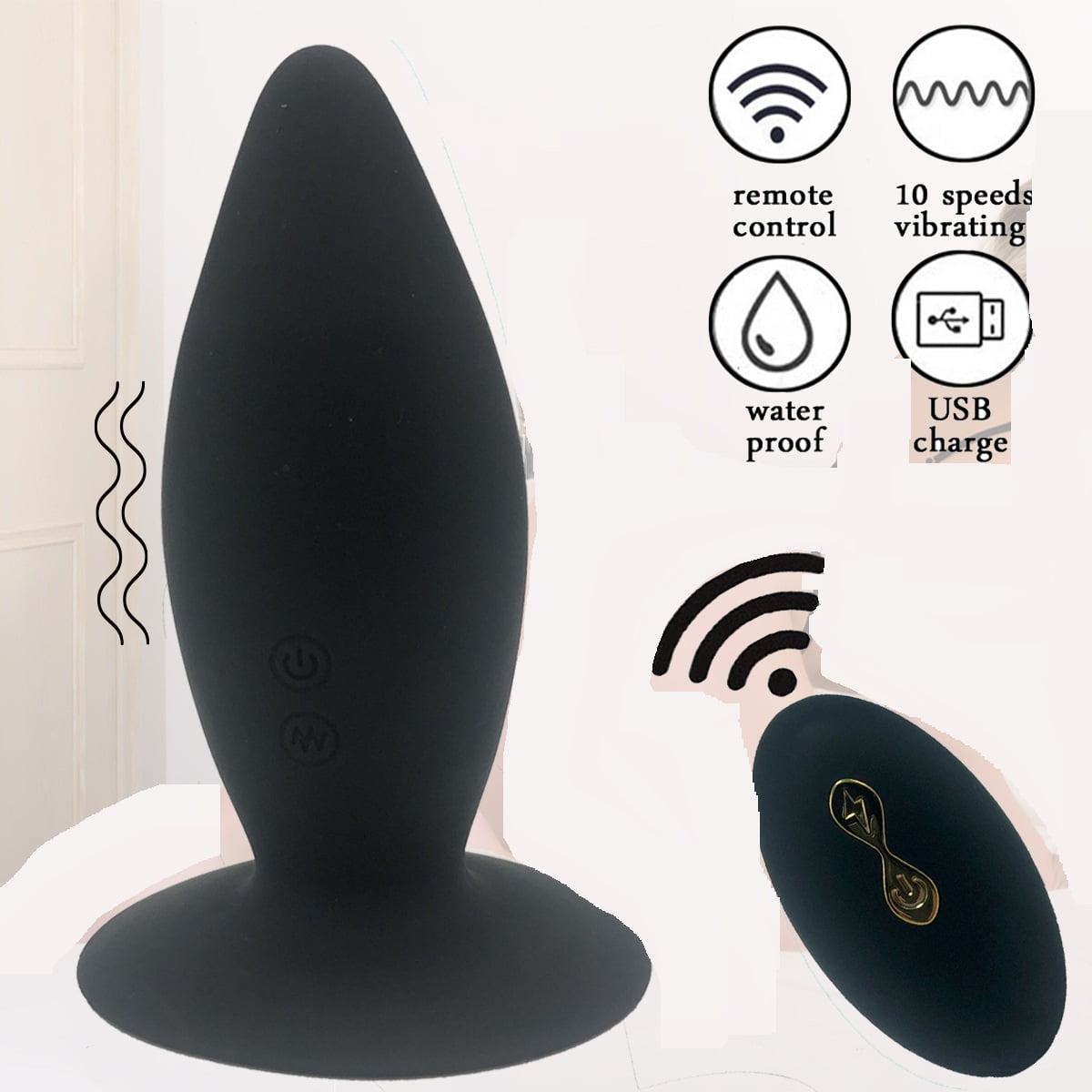 Thrusting Vibrator Male Wand Massager Cordless Whisper Quiet Waterproof
