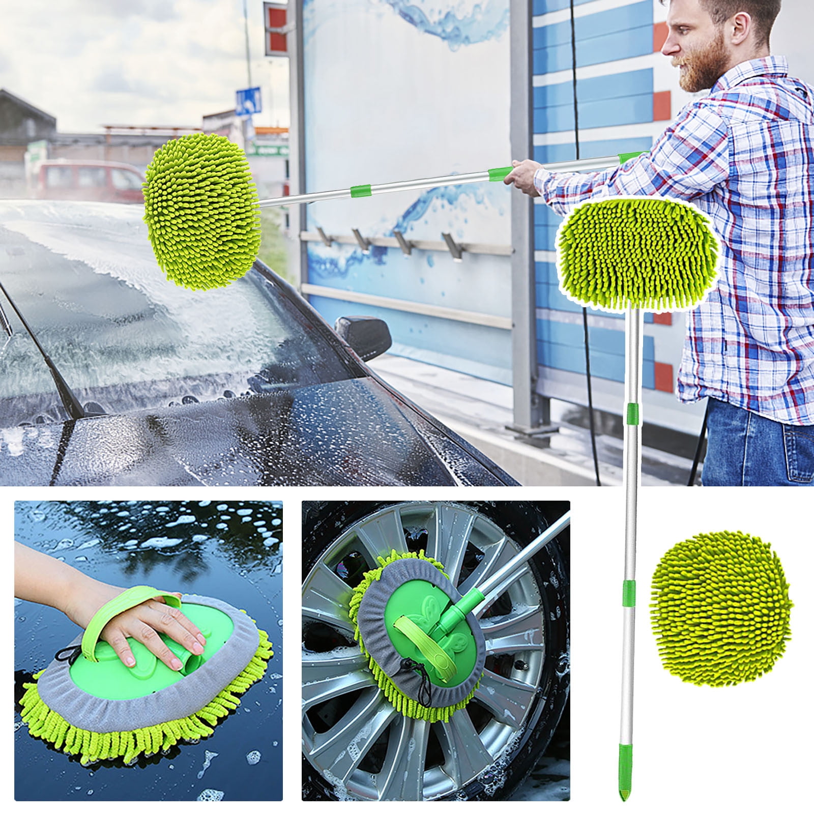 Thsue Car Chenille Telescopic Car Wash Mop Car With Dusting Soft Hair ...