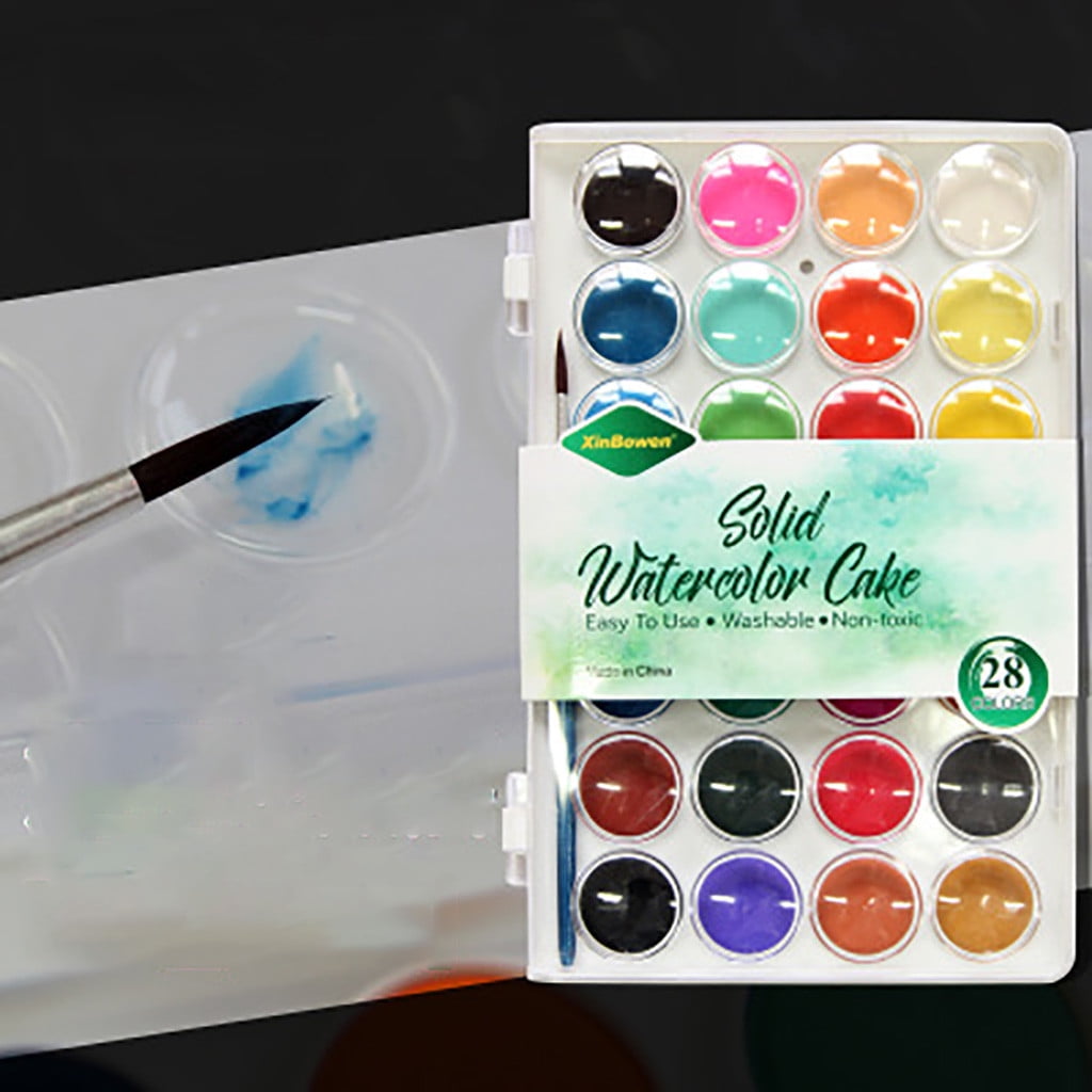 Thsue Hand-painted Color Paint 28-color DIY Solid Watercolor Paint Set ...