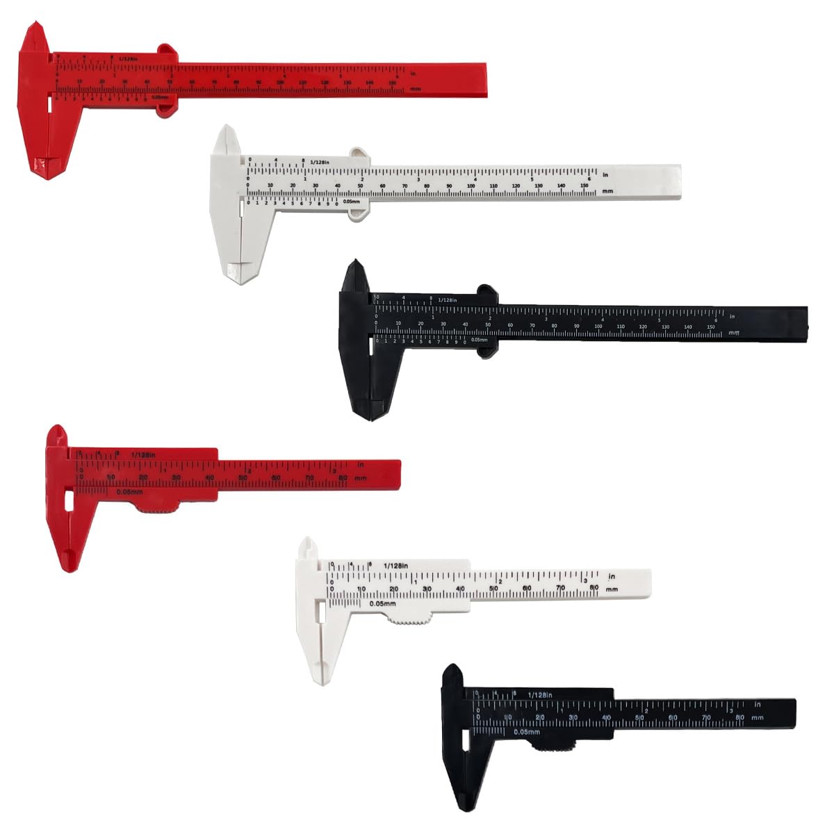 ThtRht 6 Pack Mini Caliper Plastic Vernier 80mm +150mm Sliding Gauge ...
